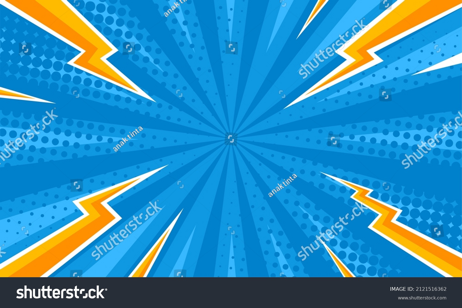 Comic Blue Background Thunder Illustration Stock Vector (Royalty Free ...