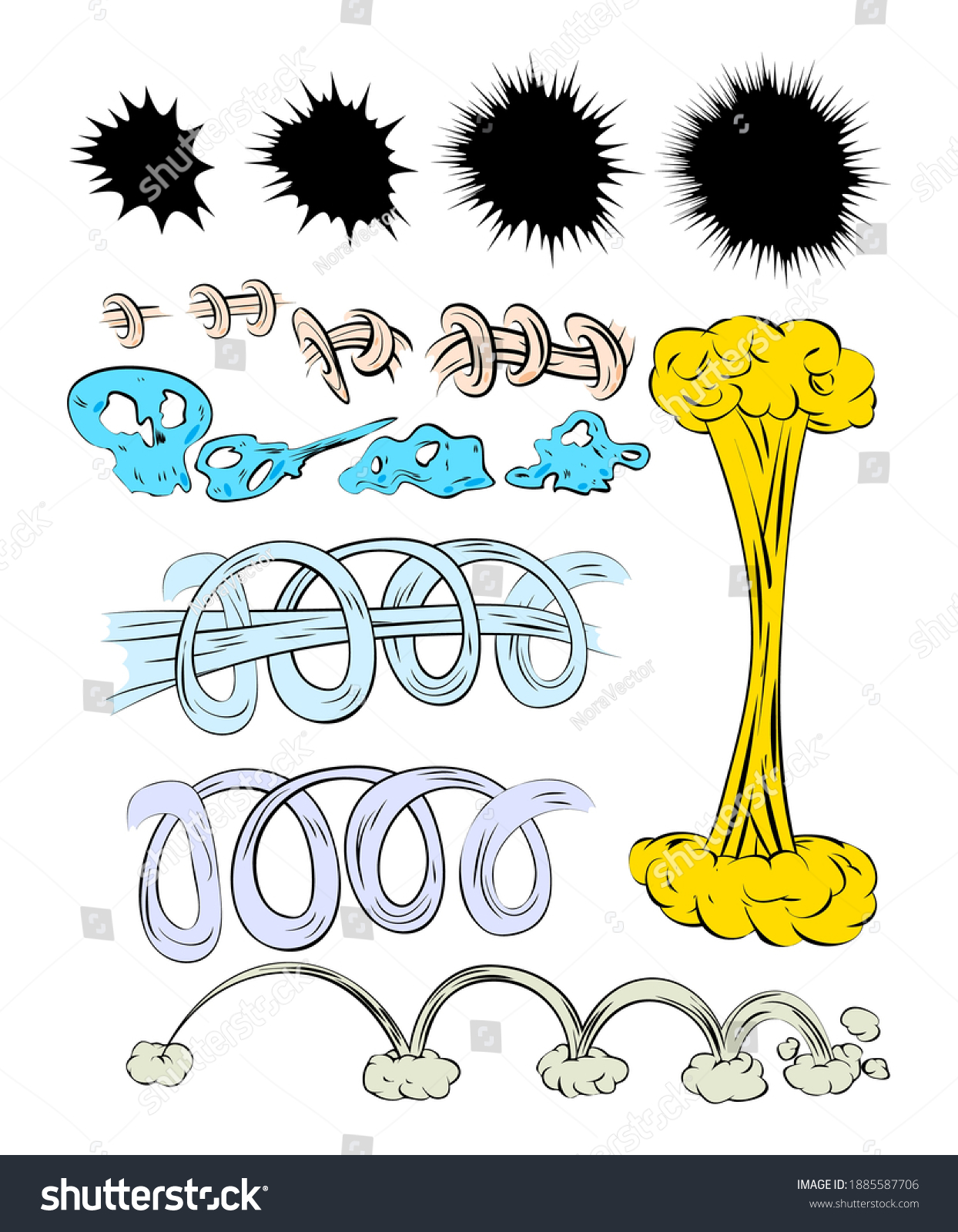Comic Book Elements Vector Cartoon Explosions Stock Vector (Royalty ...