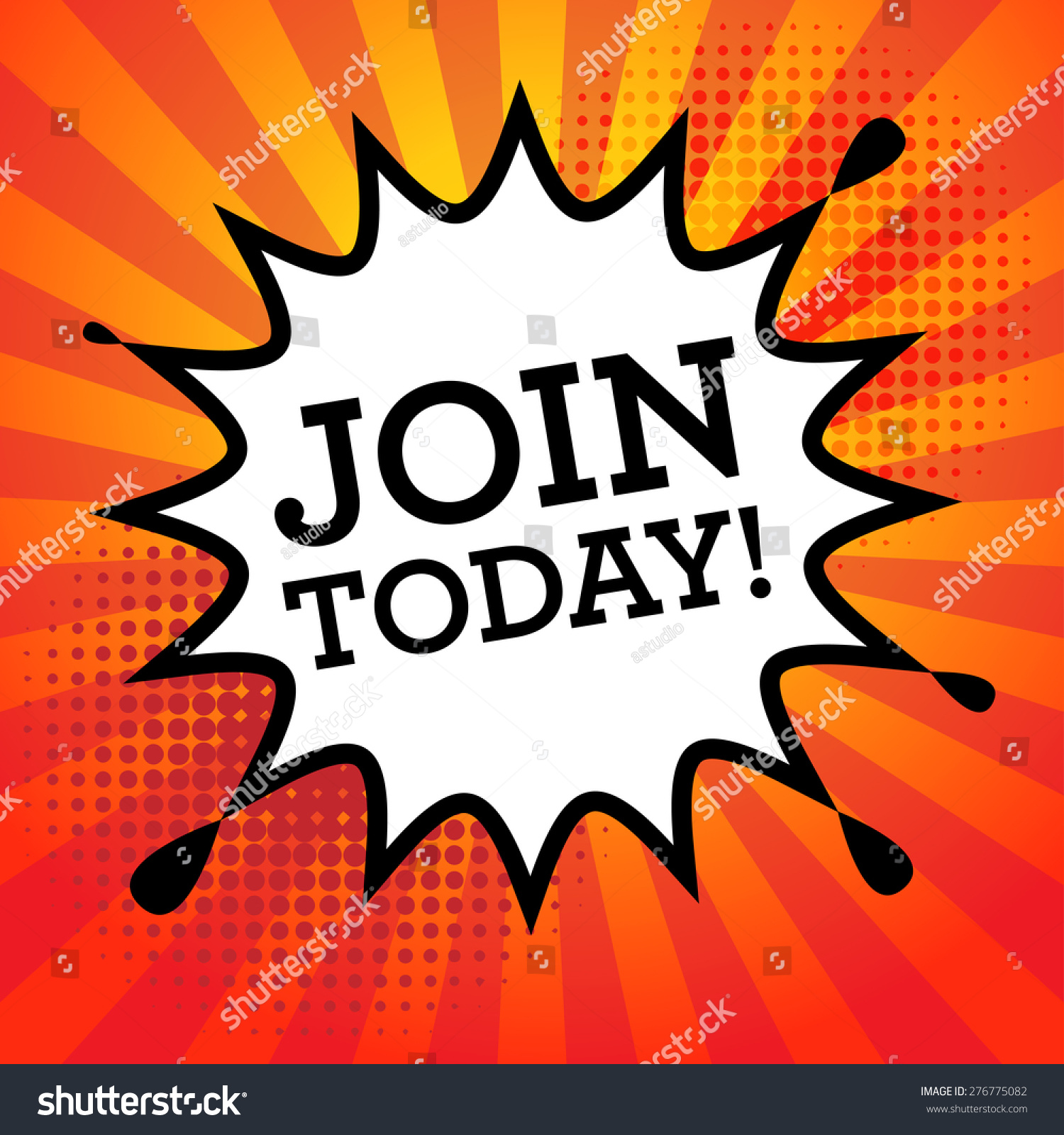 Comic Book Explosion Text Join Today Stock Vector (Royalty Free) 276775082