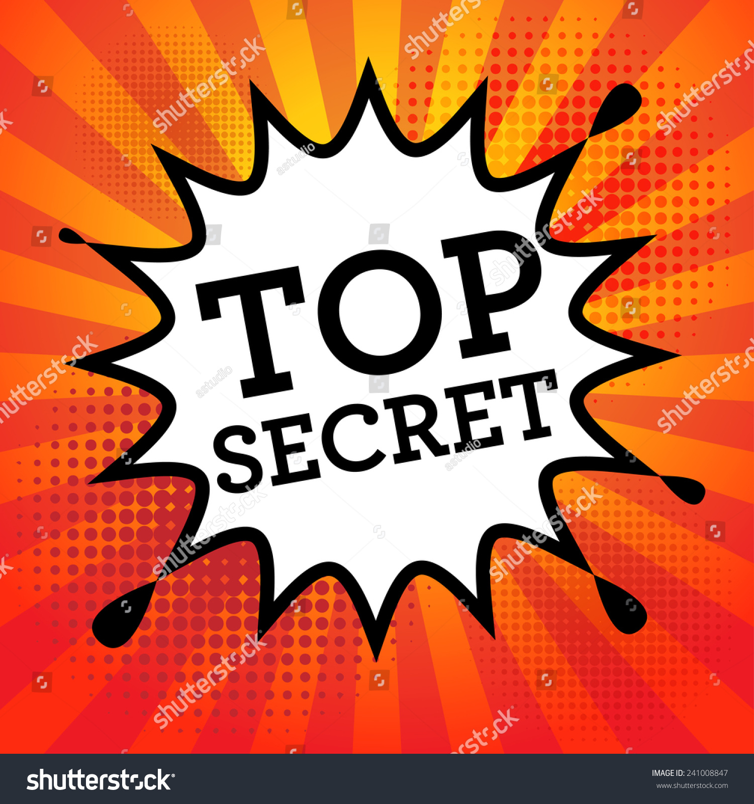 Comic Book Explosion Text Top Secret Stock Vector (Royalty Free) 241008847