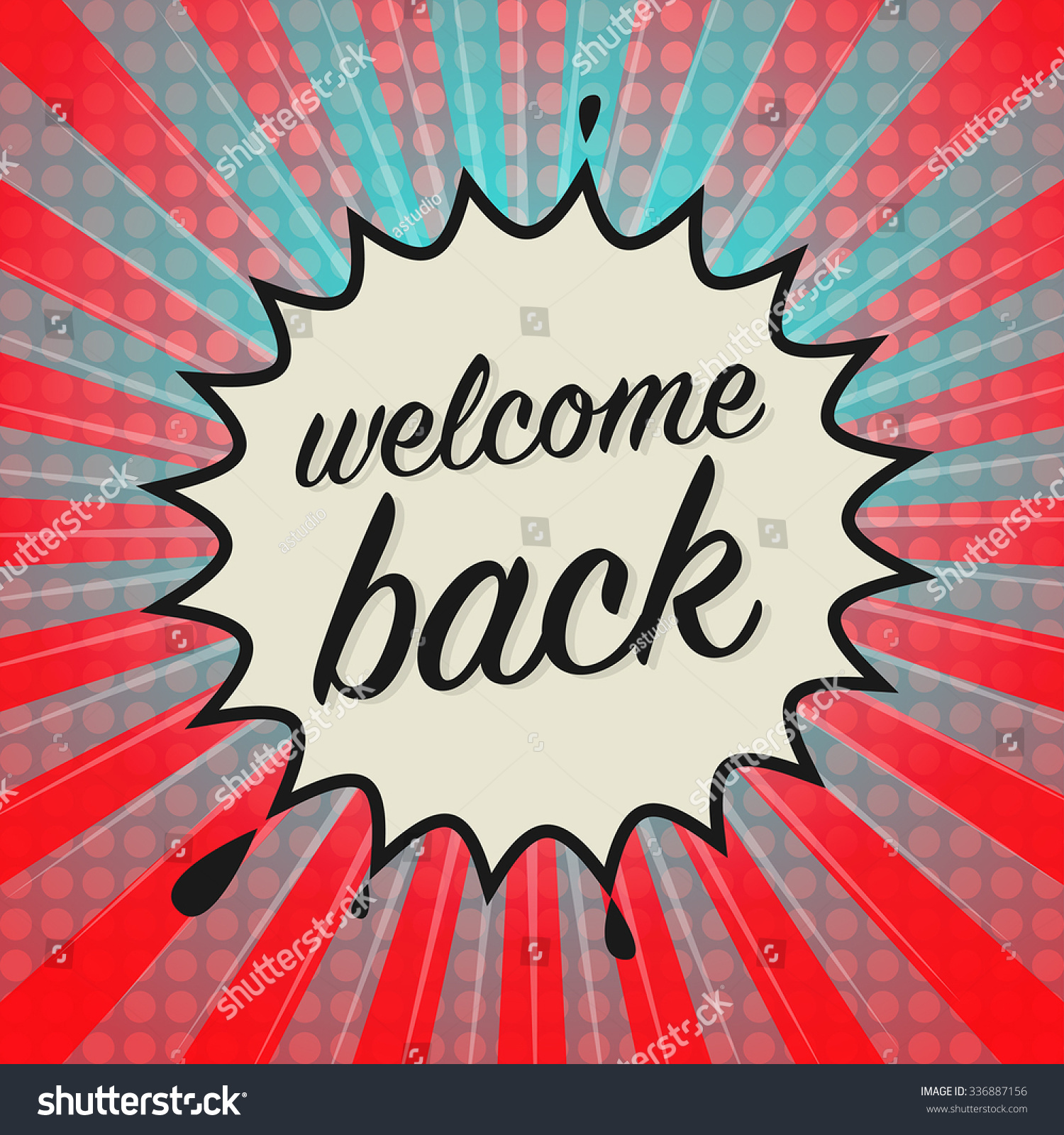 Comic Book Explosion Text Welcome Back Stock Vector (Royalty Free ...