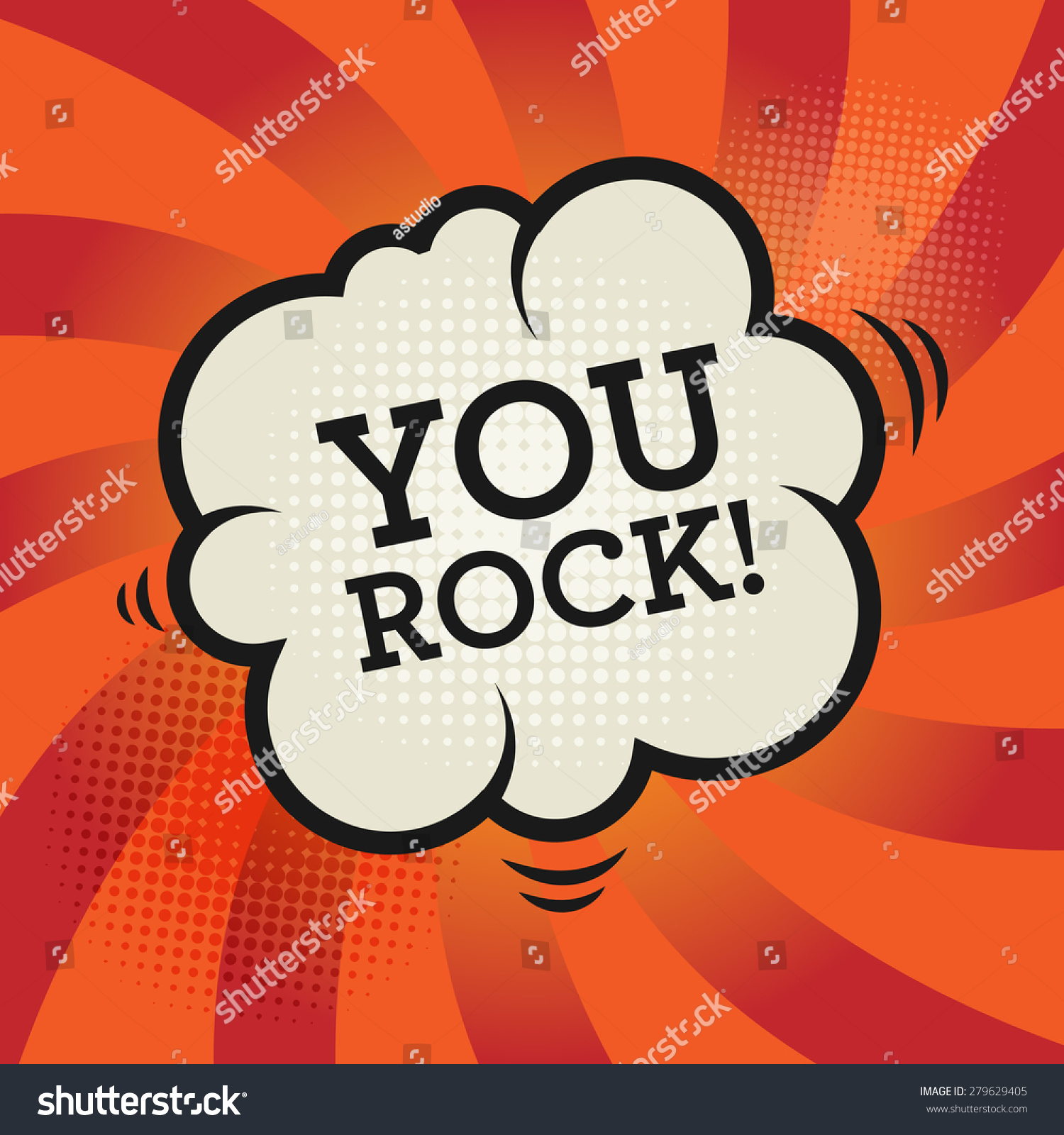 Comic Book Explosion Text You Rock Stock Vector (Royalty Free ...