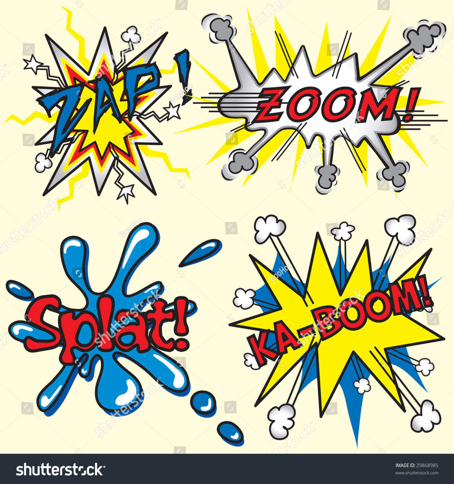 Comic Book Inspired Expressions And Explosions Stock Vector ...