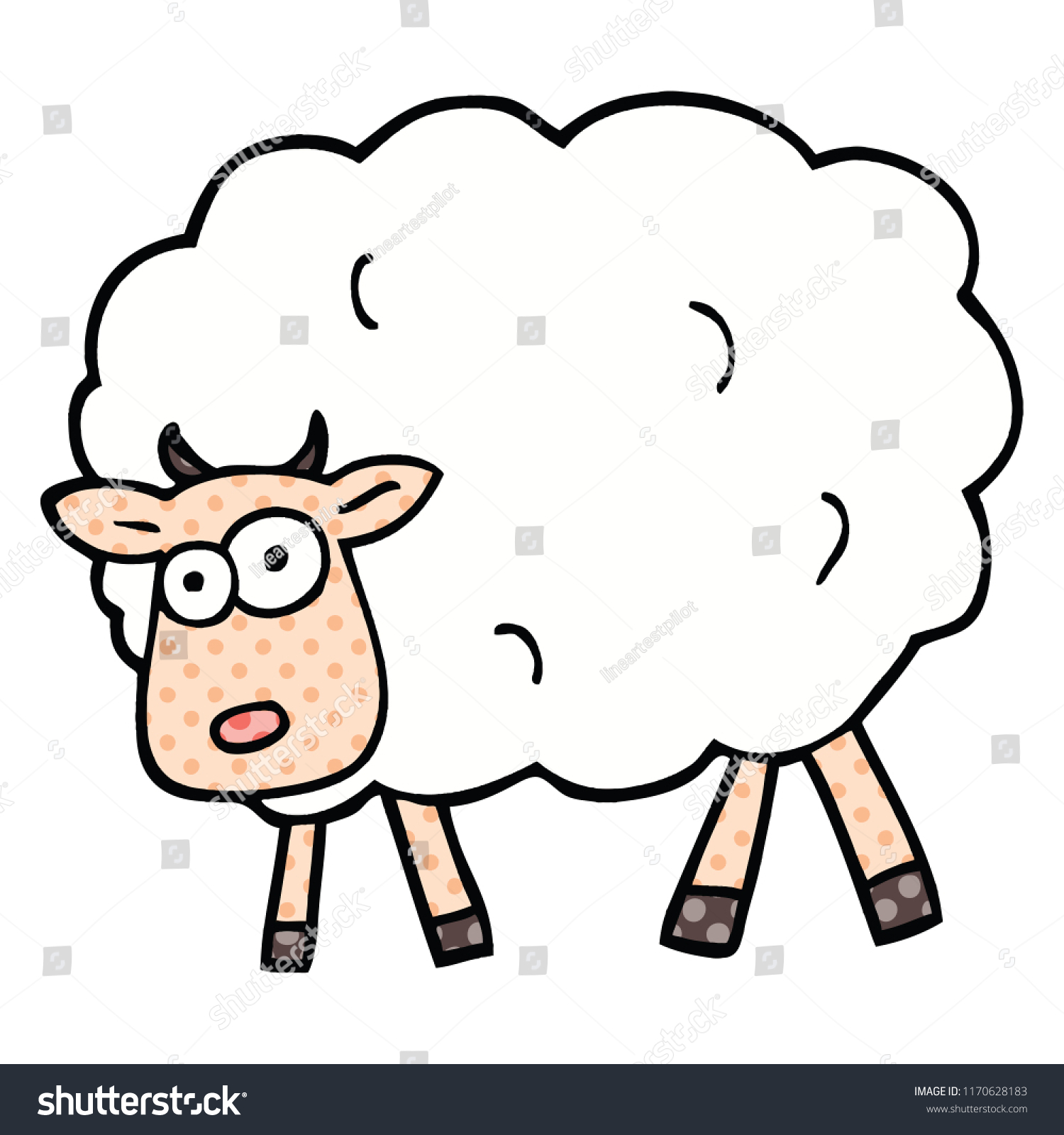Comic Book Style Cartoon Sheep Stock Vector (Royalty Free) 1170628183 ...