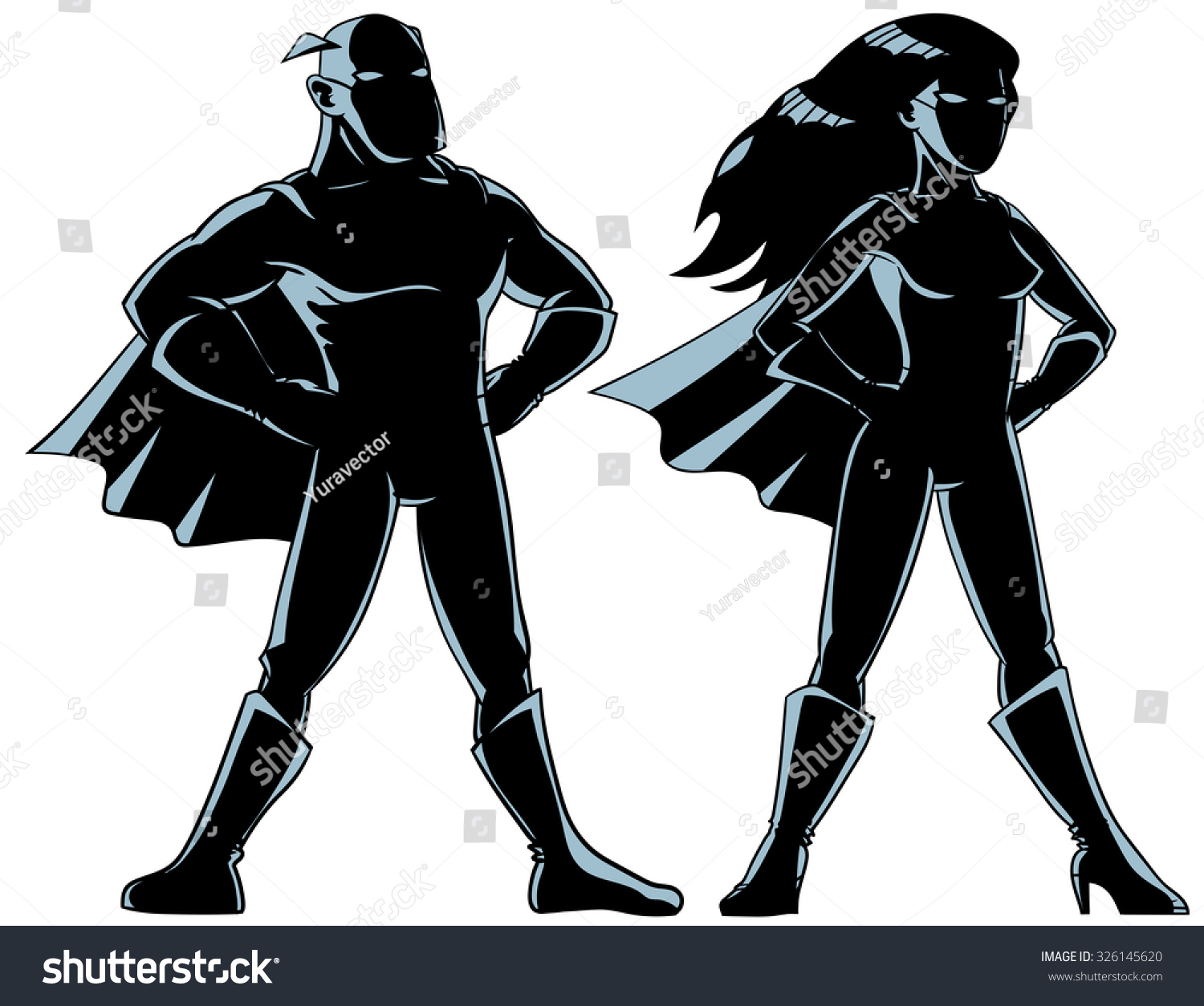 Comic Book Superheroes On White Background Stock Vector (Royalty Free ...