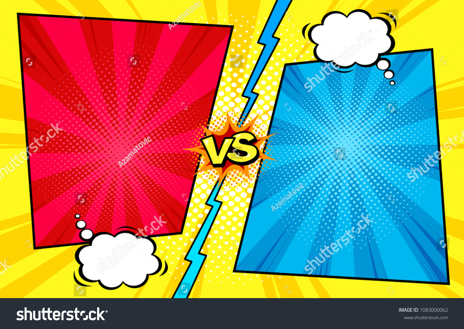 Comic Book Versus Template Background Classic Stock Vector Royalty