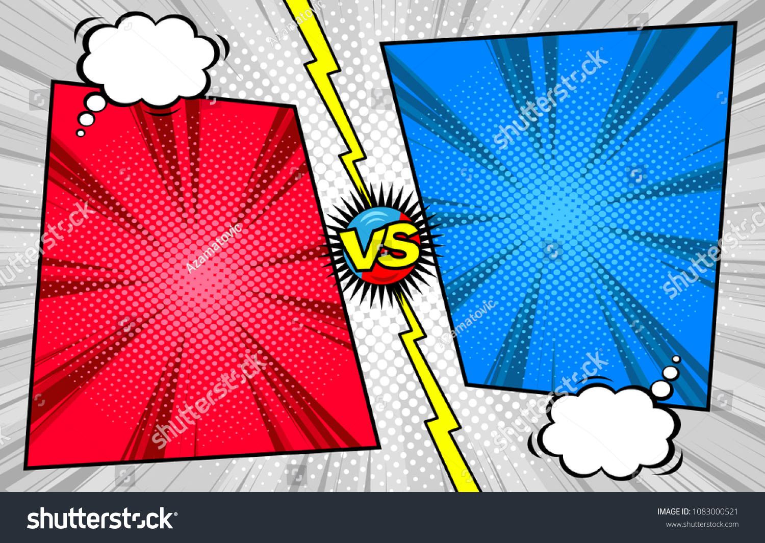 Comic Book Versus Template Background Classic Vector De Stock Libre