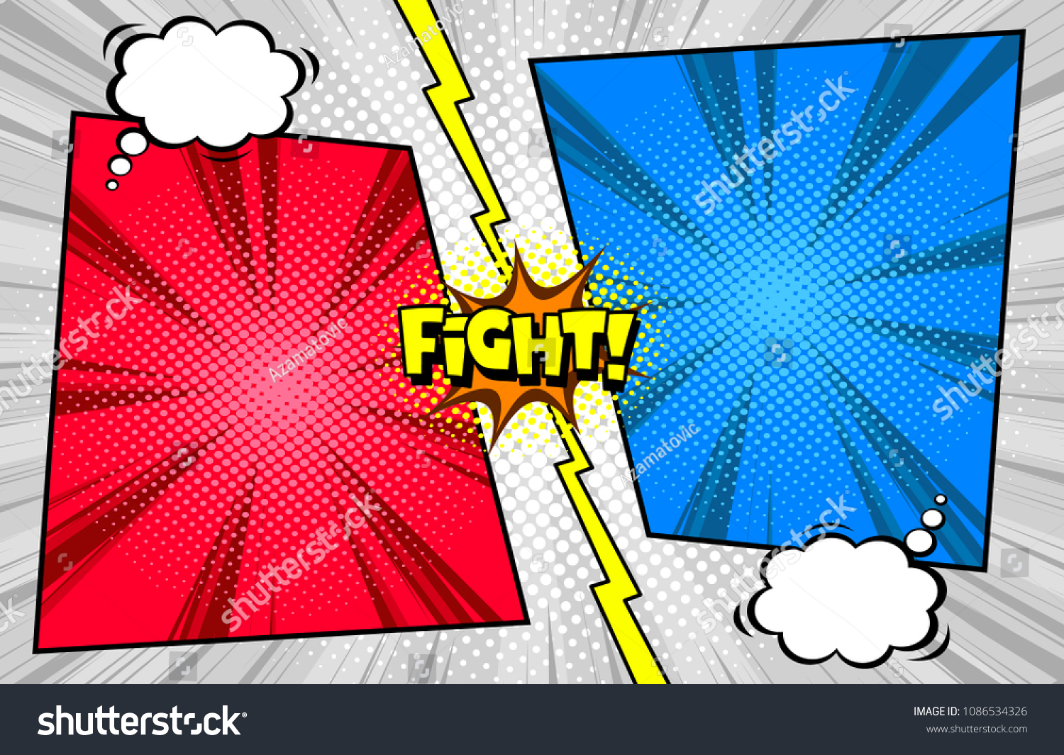 Comic Book Versus Template Background Classic เวกเตอร์สต็อก ปลอดค่า