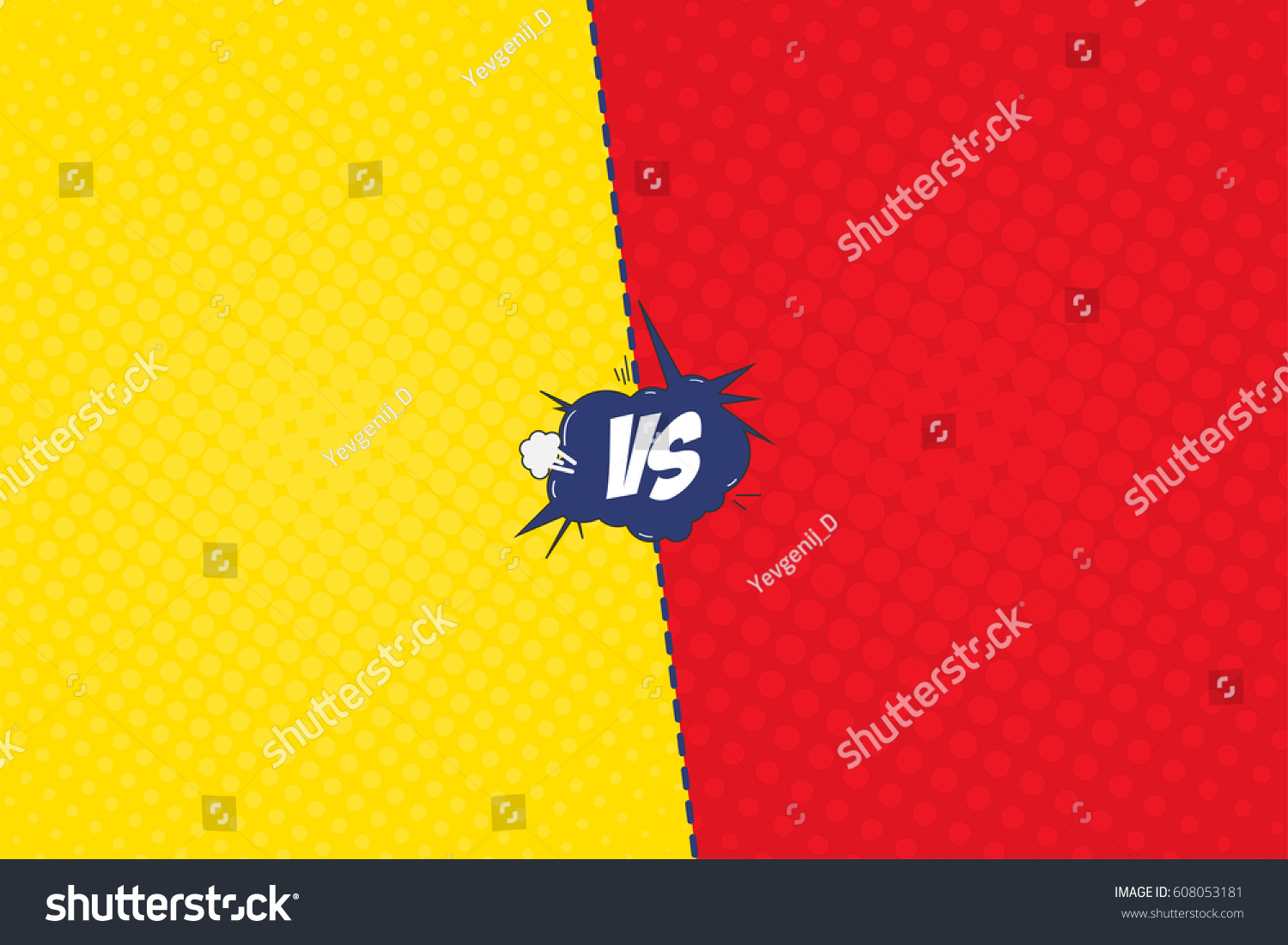 Comic Book Versus Template Background Explosion Stock Vector Royalty