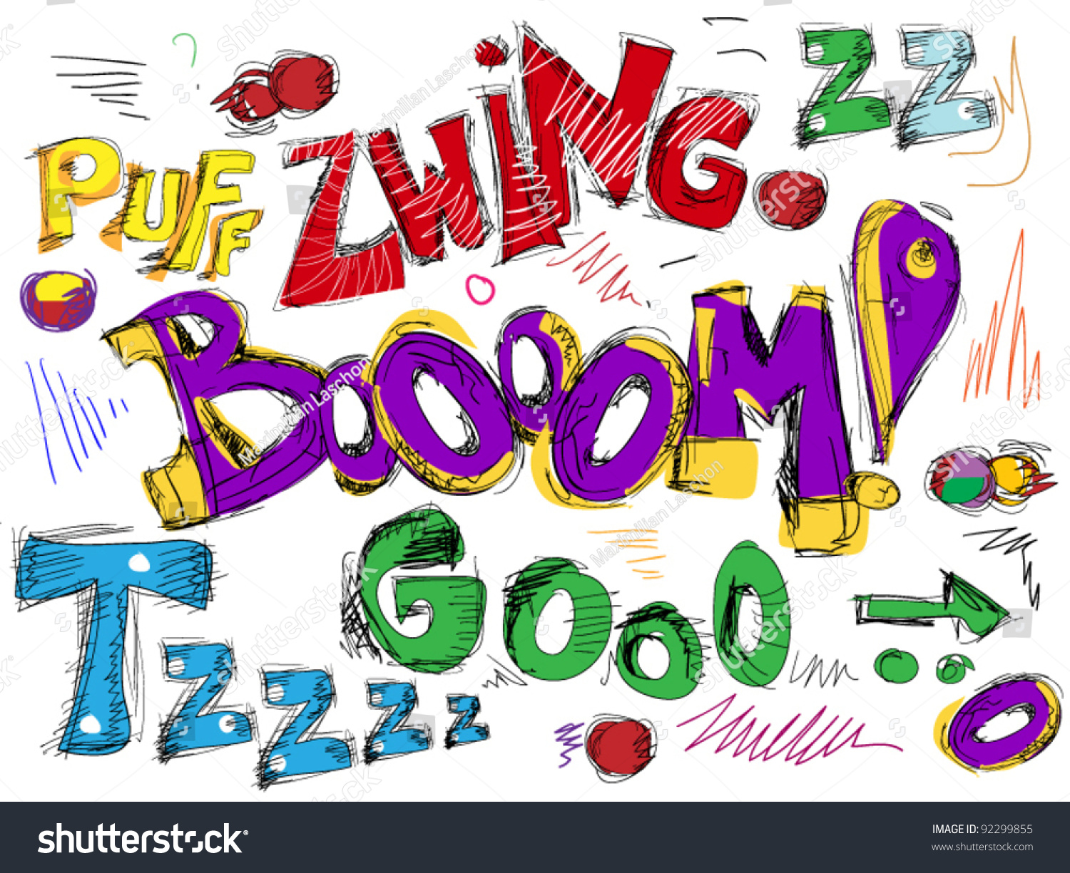 Comic Book Words Collection Stock Vector (Royalty Free) 92299855 ...