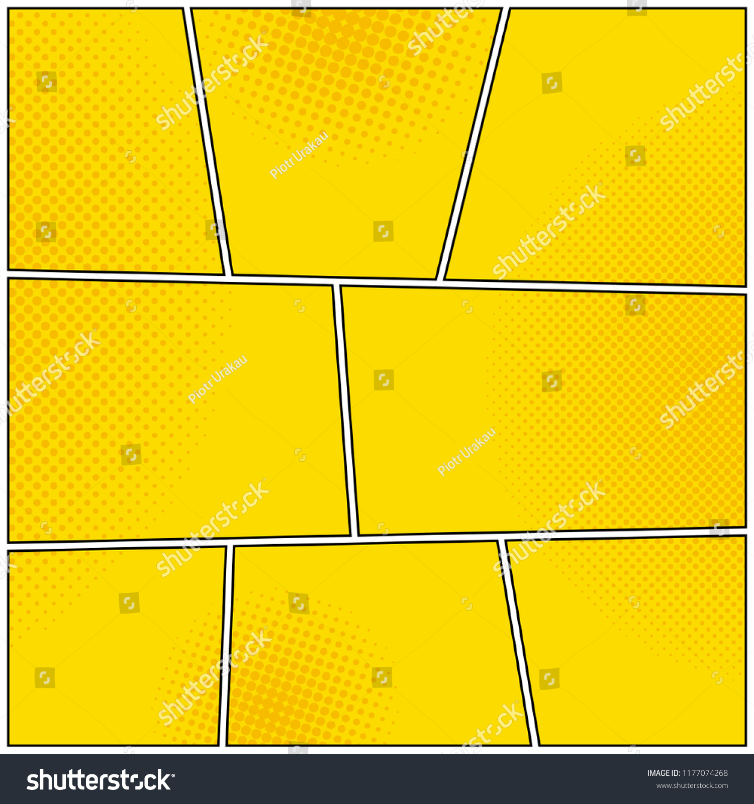 Comic Book Yellow Blank Background Empty Stock Vector (Royalty Free ...