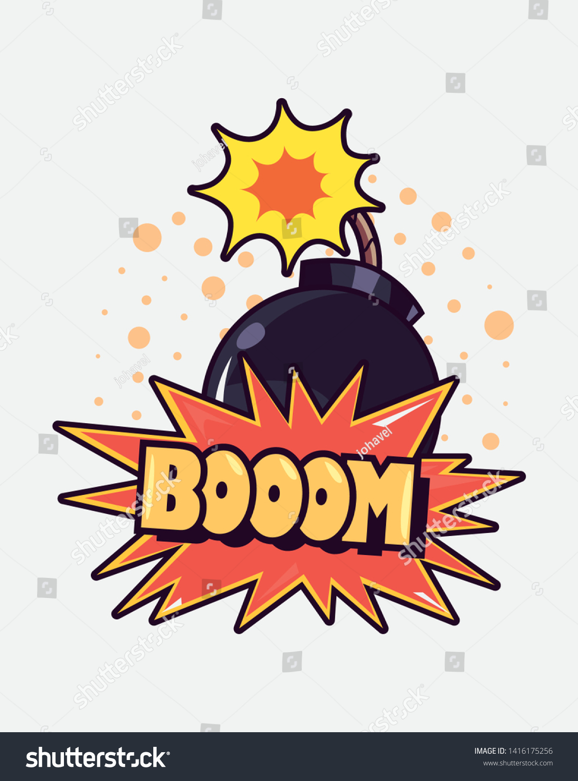 Vektor Stok Comic Boom Explosion Pop Art White (Tanpa Royalti ...