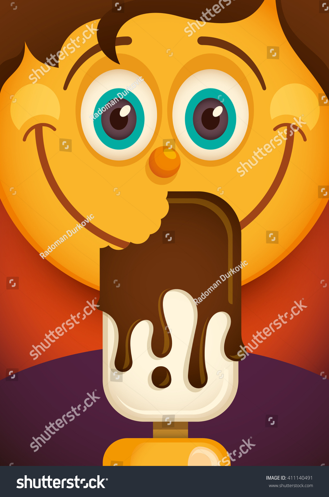 Comic Boy Ice Cream Vector Illustration Stock Vector (Royalty Free ...