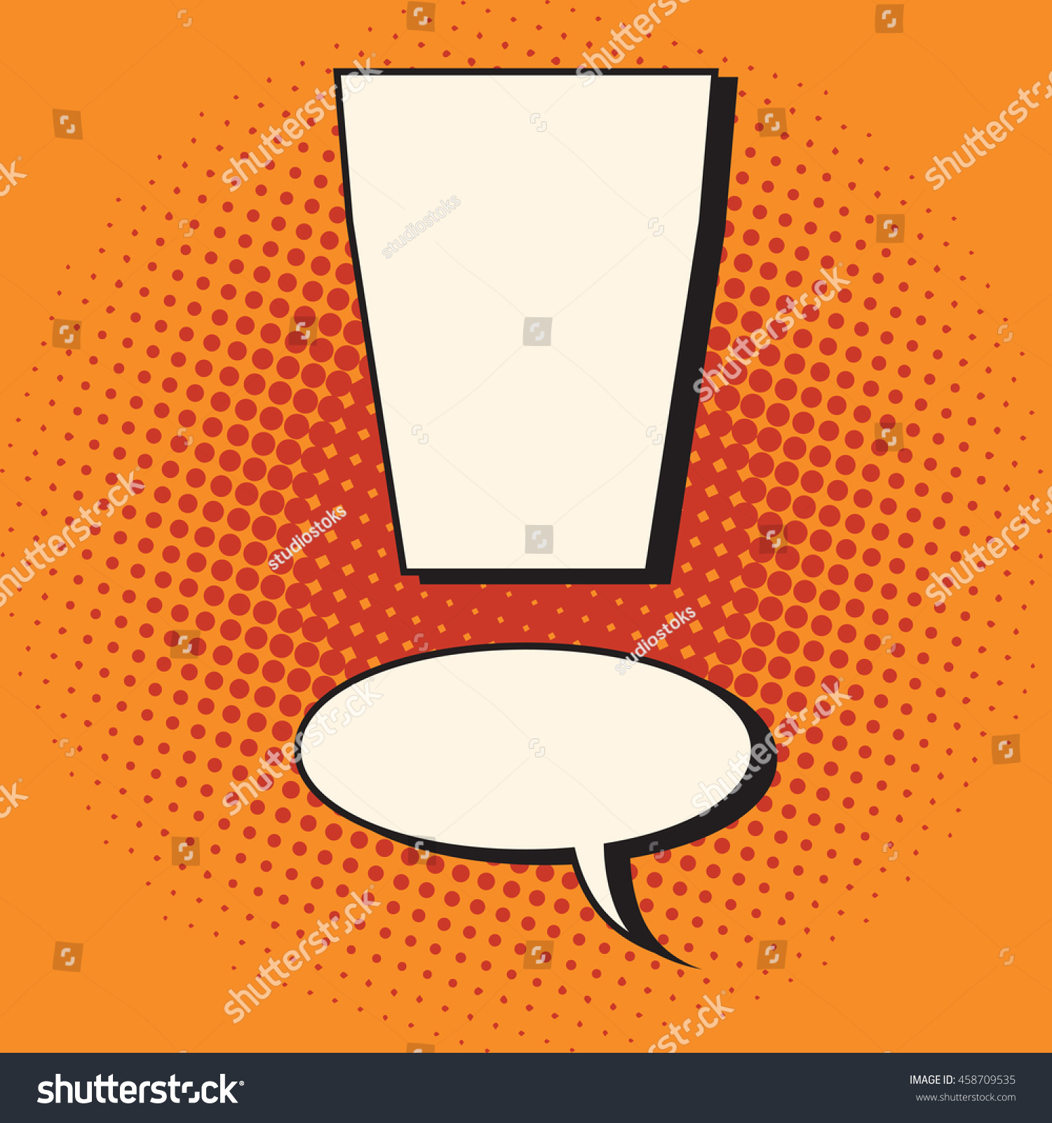 Comic Bubble Exclamation Mark Pop Art Stock Vector (Royalty Free) 458709535