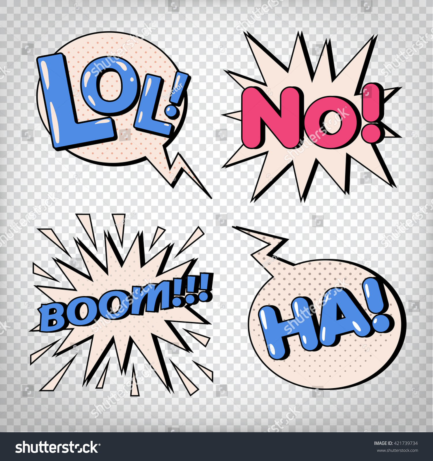 Comic Bubbles Expressions Pop Art Bubbles Stock Vector (Royalty Free ...