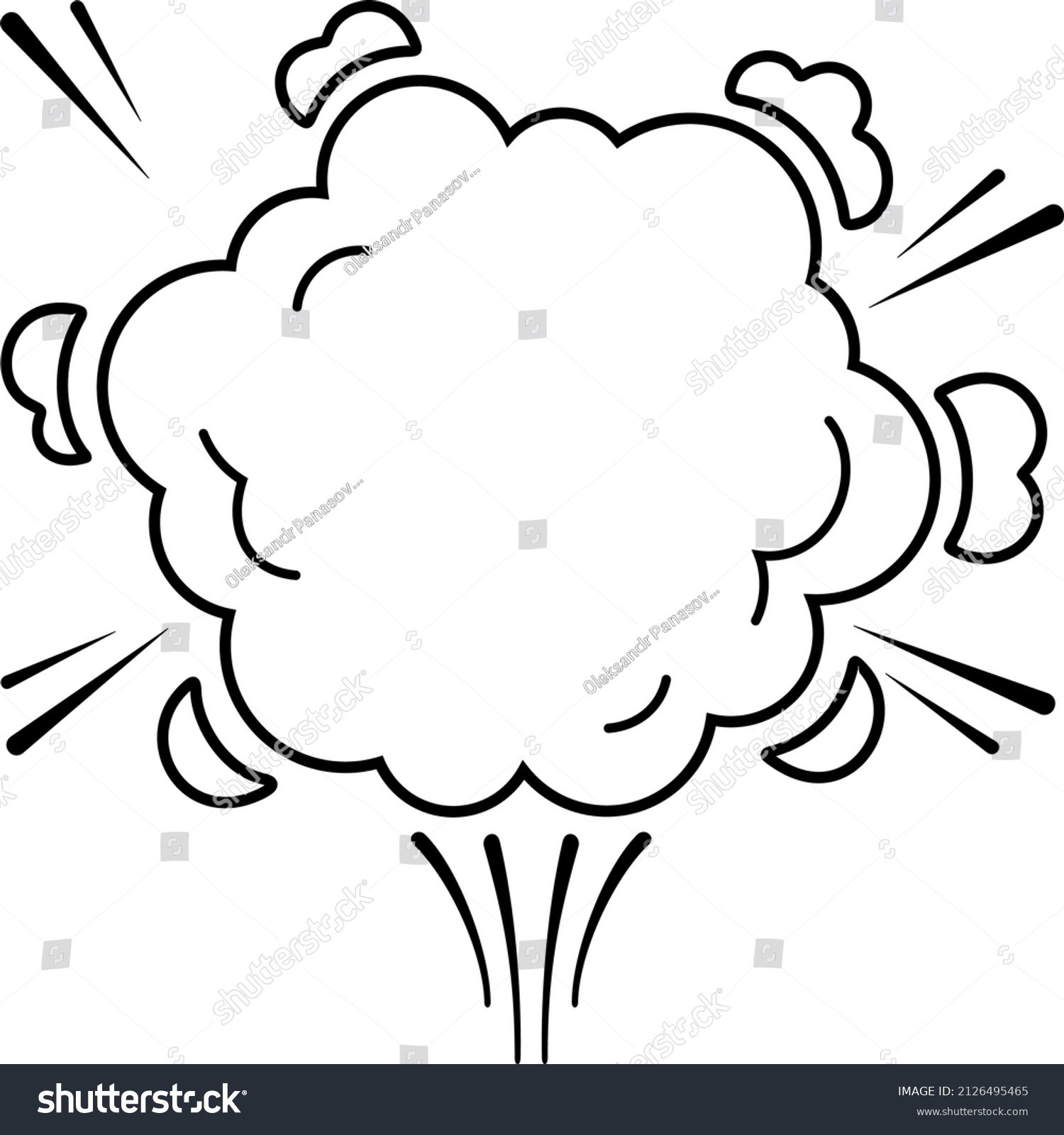 Comic Cartoon Explosion Vector Outline Illustration Stock Vector ...