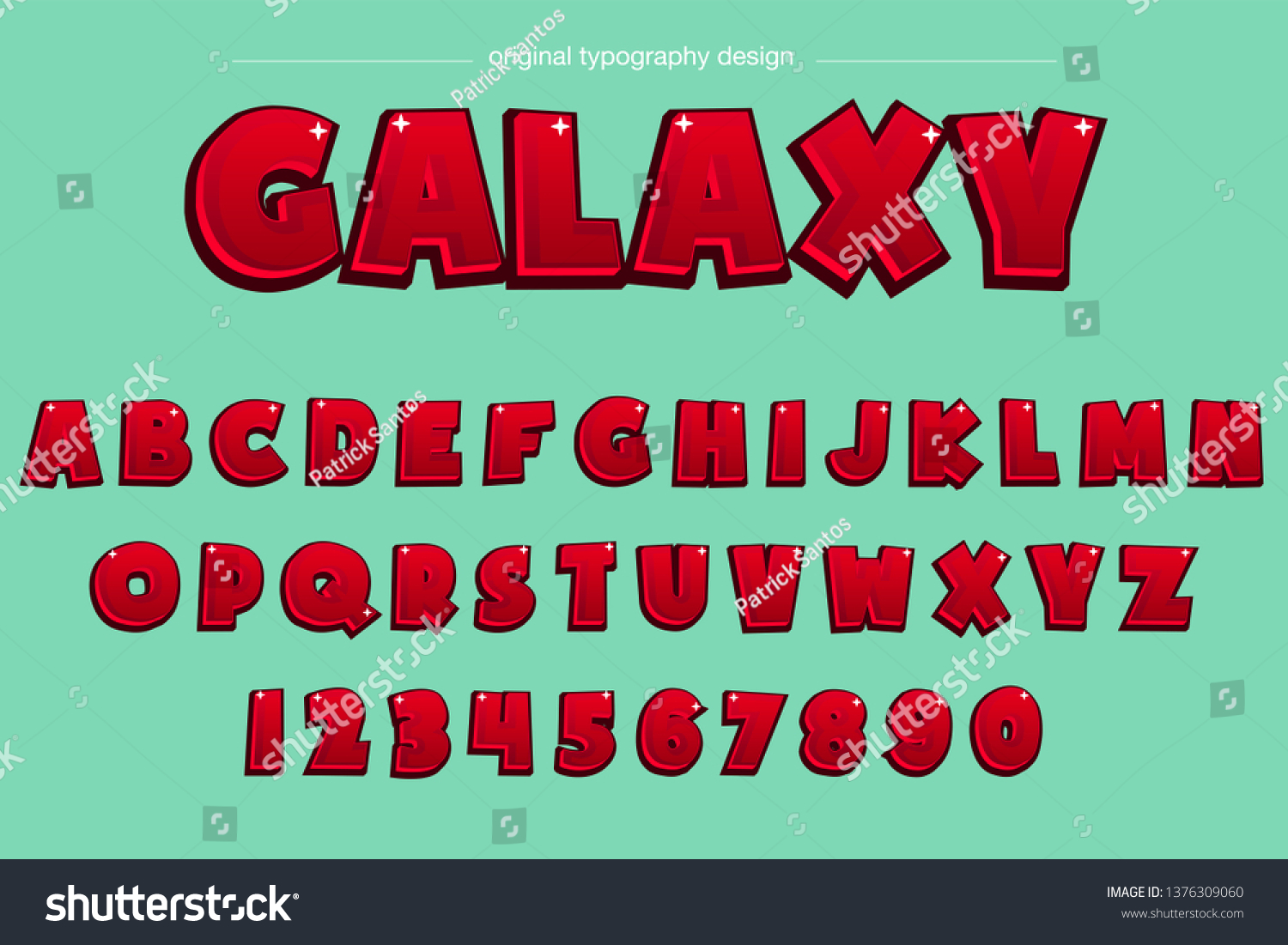 Comic Cartoon Typography Design Font Vector เวกเตอร์สต็อก ปลอดค่า