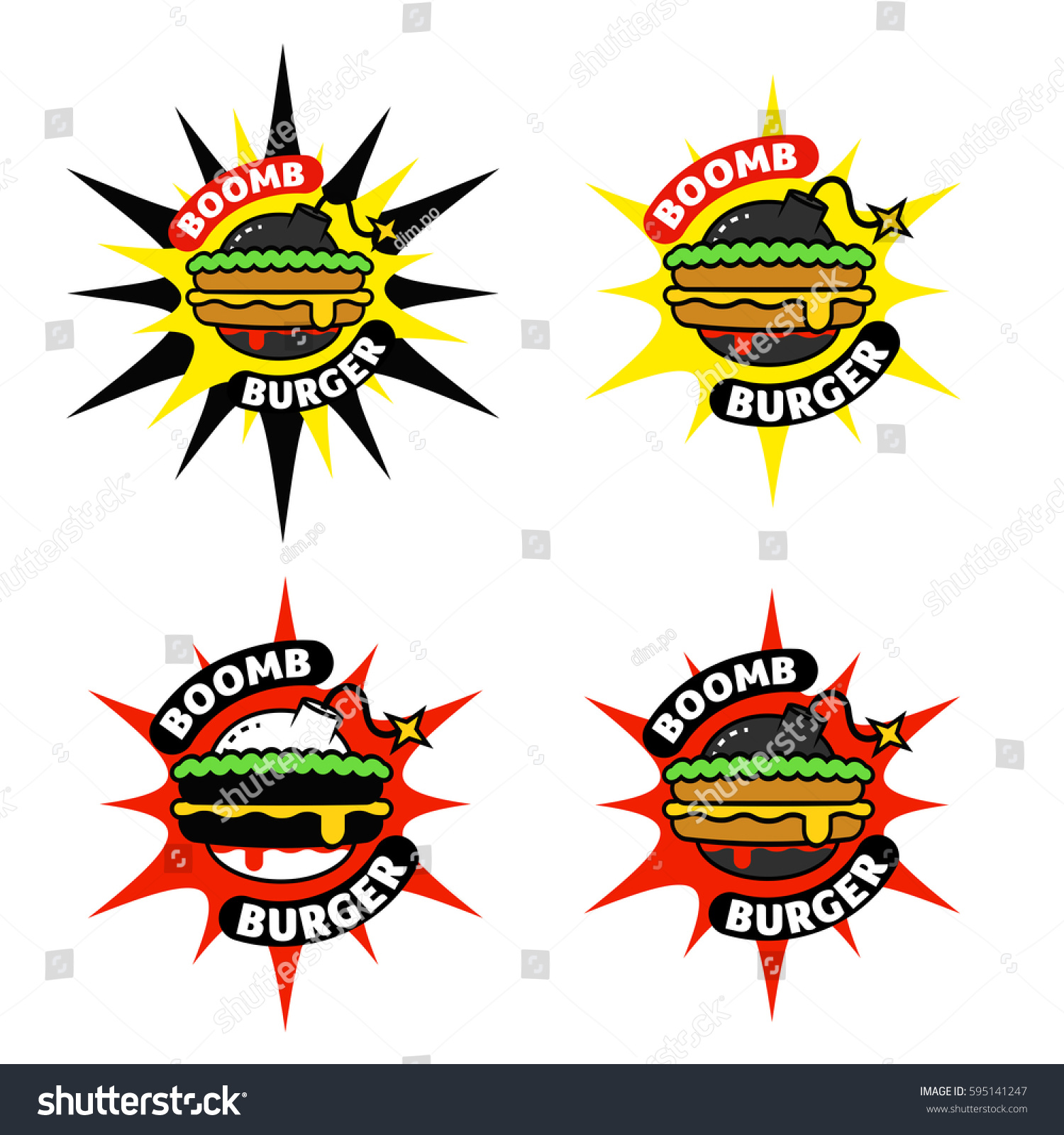 Comic Cartoon Vector Burger Bomb Illustration Stock Vector (Royalty ...