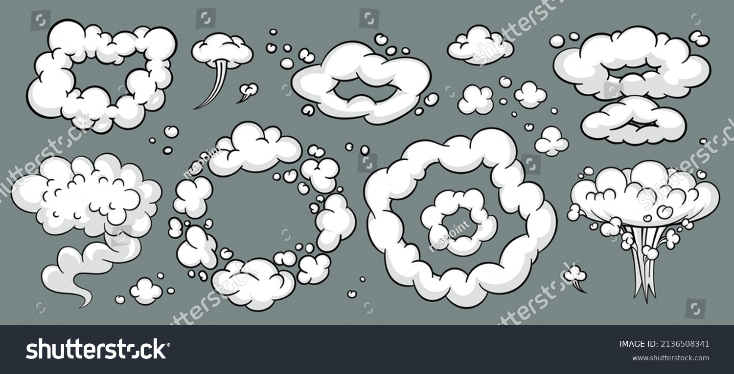 Comic Cloud Smoke Cartoon Vector Motion Stock Vector (Royalty Free ...
