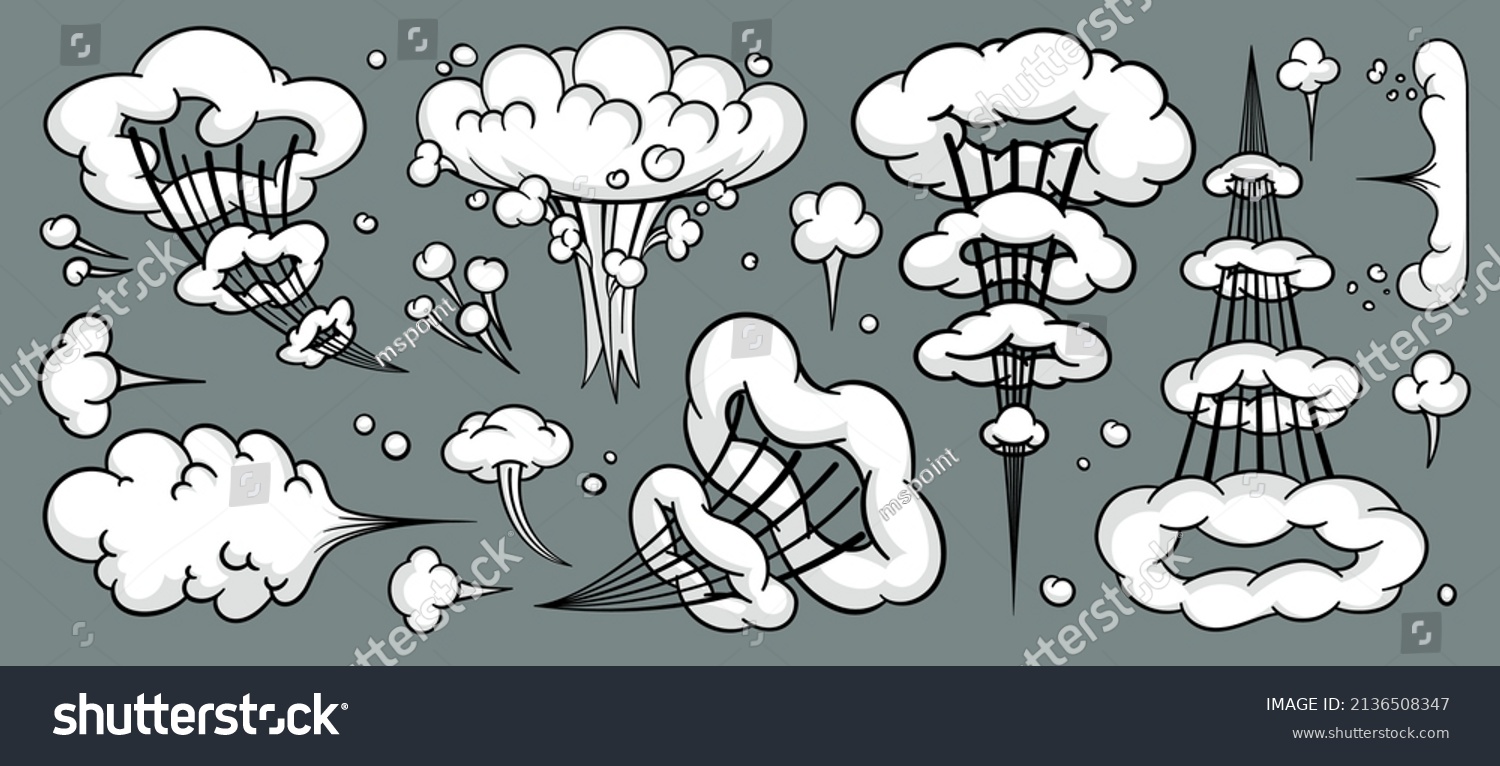Comic Cloud Smoke Cartoon Vector Motion Stock Vector (Royalty Free ...