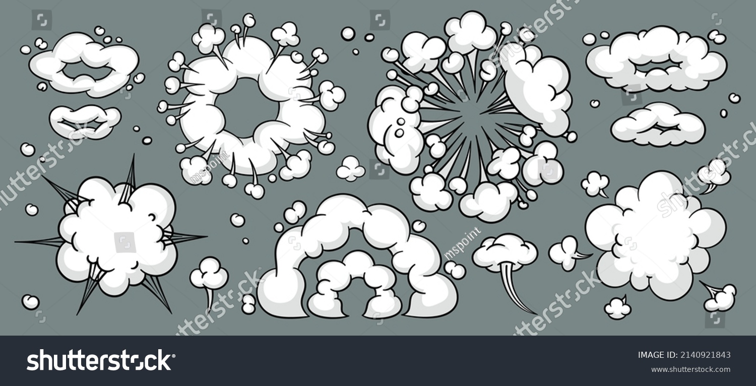 Comic Cloud Smoke Cartoon Vector Motion Stock Vector (Royalty Free ...