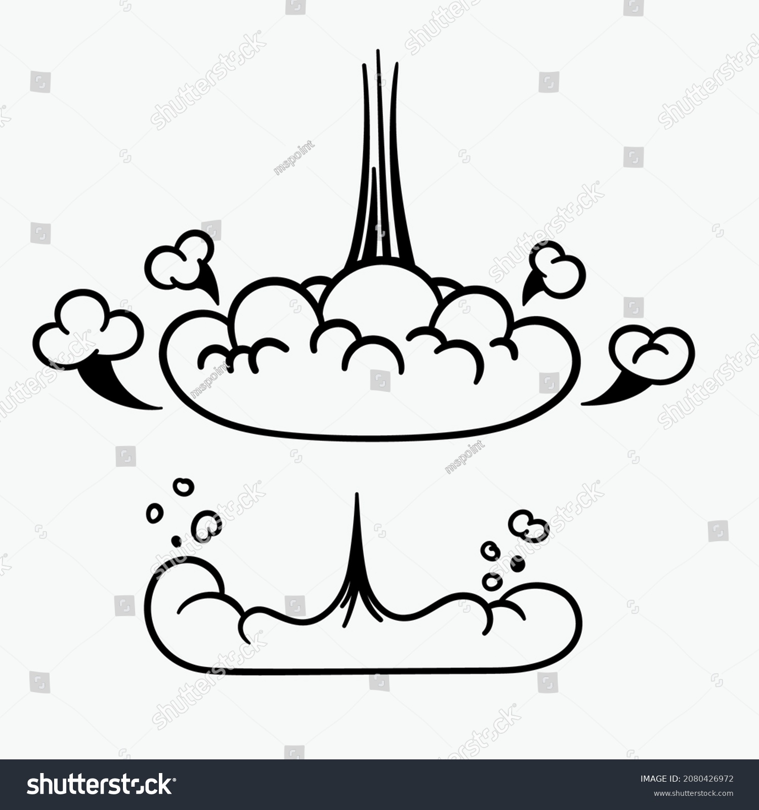 Comic Clouds Cartoon Vector Clouds Line Stock Vector (Royalty Free ...
