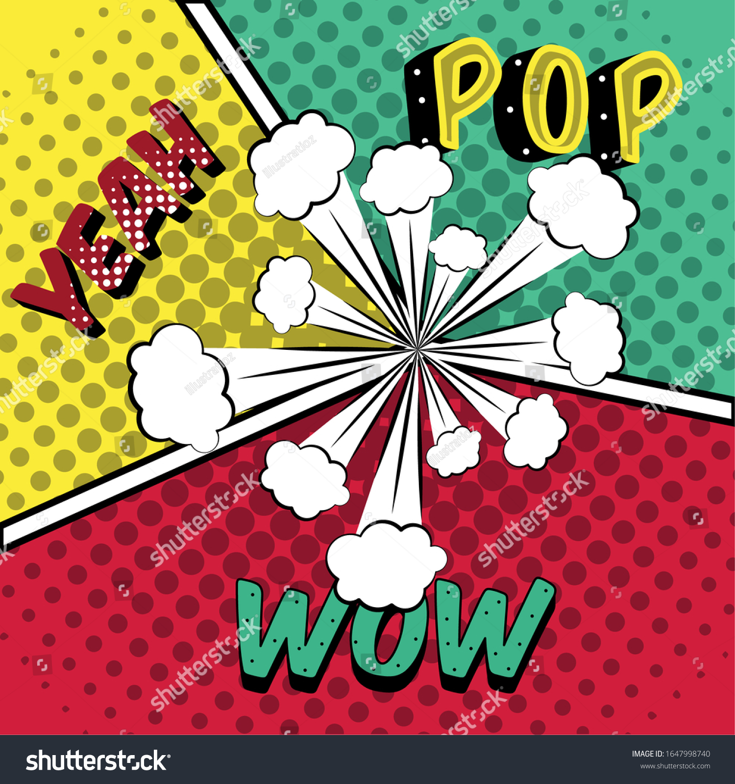 Comic Explosion Comic Expressions Pop Art Stock Vector (Royalty Free ...