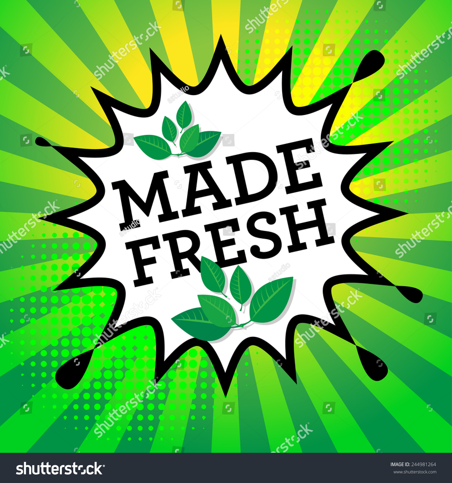 Comic Explosion Text Made Fresh Vector Stock Vector (Royalty Free ...