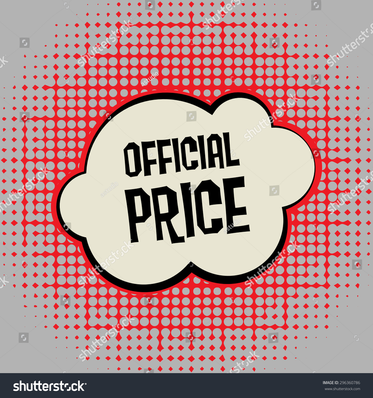 Comic Explosion Text Official Price Vector Stock Vector (Royalty Free ...