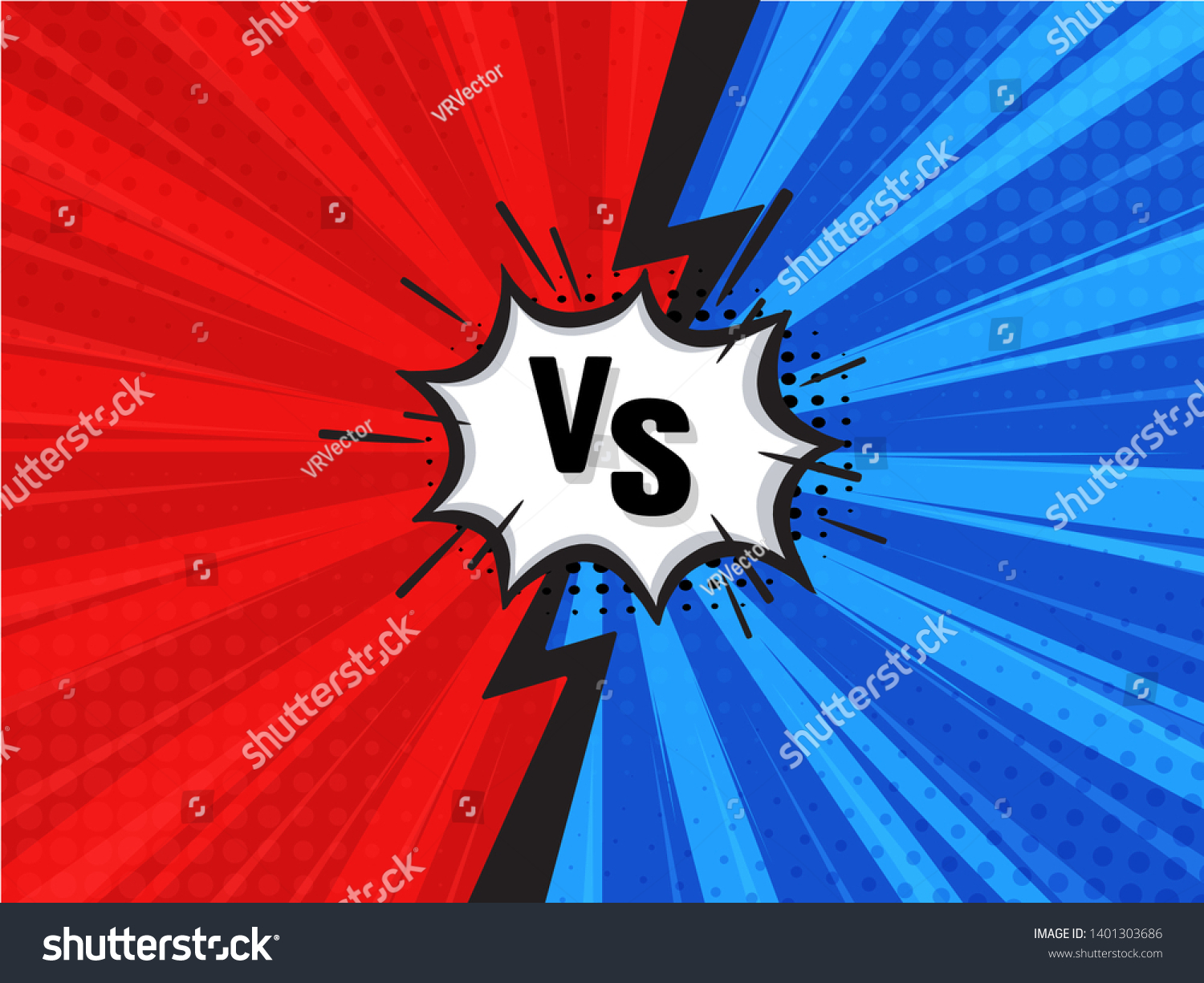 Comic Fighting Cartoon Backgroundblue Vs Red: เวกเตอร์สต็อก (ปลอดค่า ...