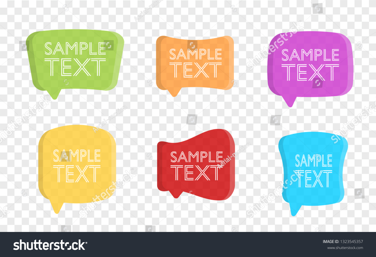 Comic Flat Colorful Speech Bubbles Sample Stock Vector (Royalty Free ...