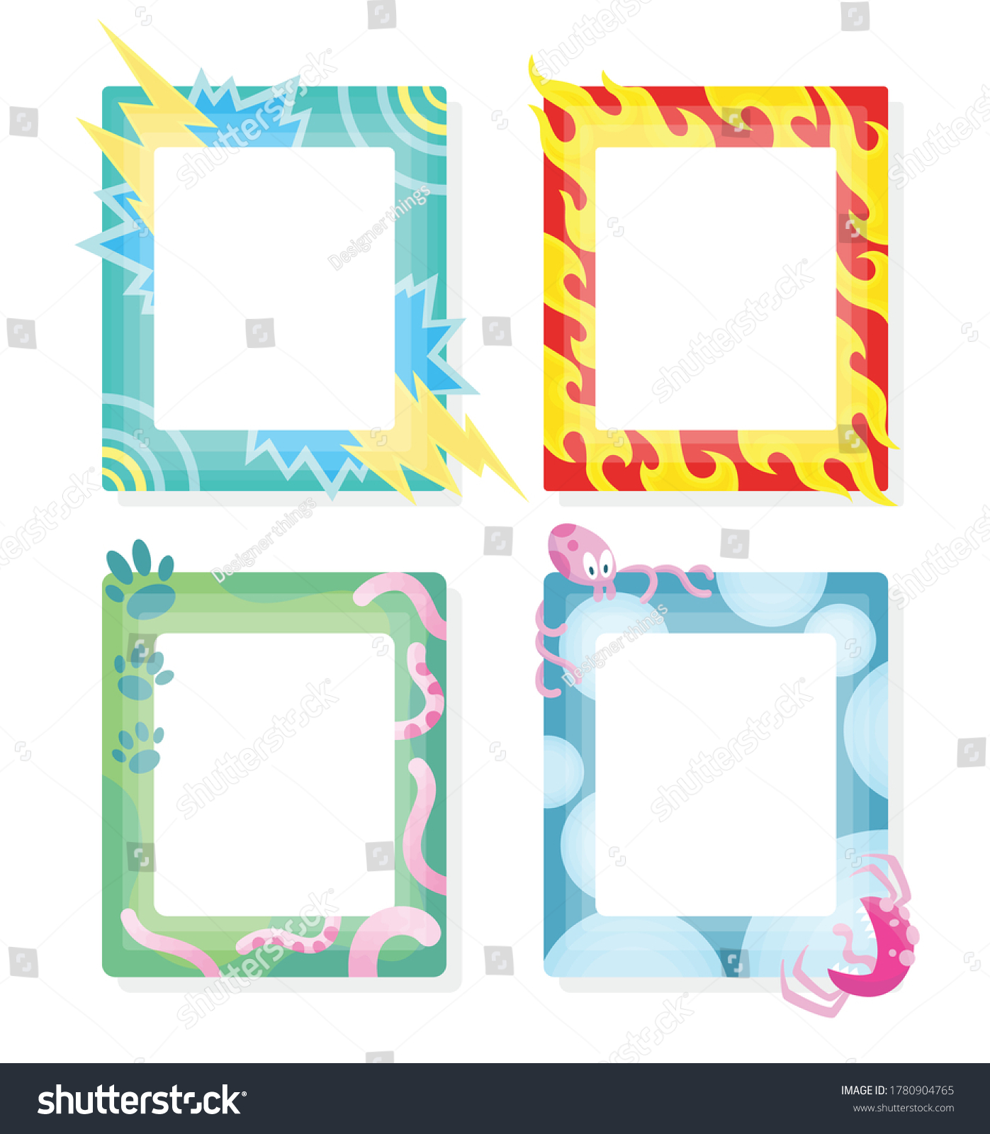 Comic Frames Cartoon Style Decorative Vector Stock Vector (Royalty Free ...