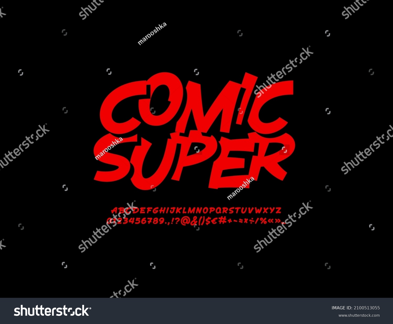 Comic Handwritten Red Font Script Alphabet Stock Vector (Royalty Free ...