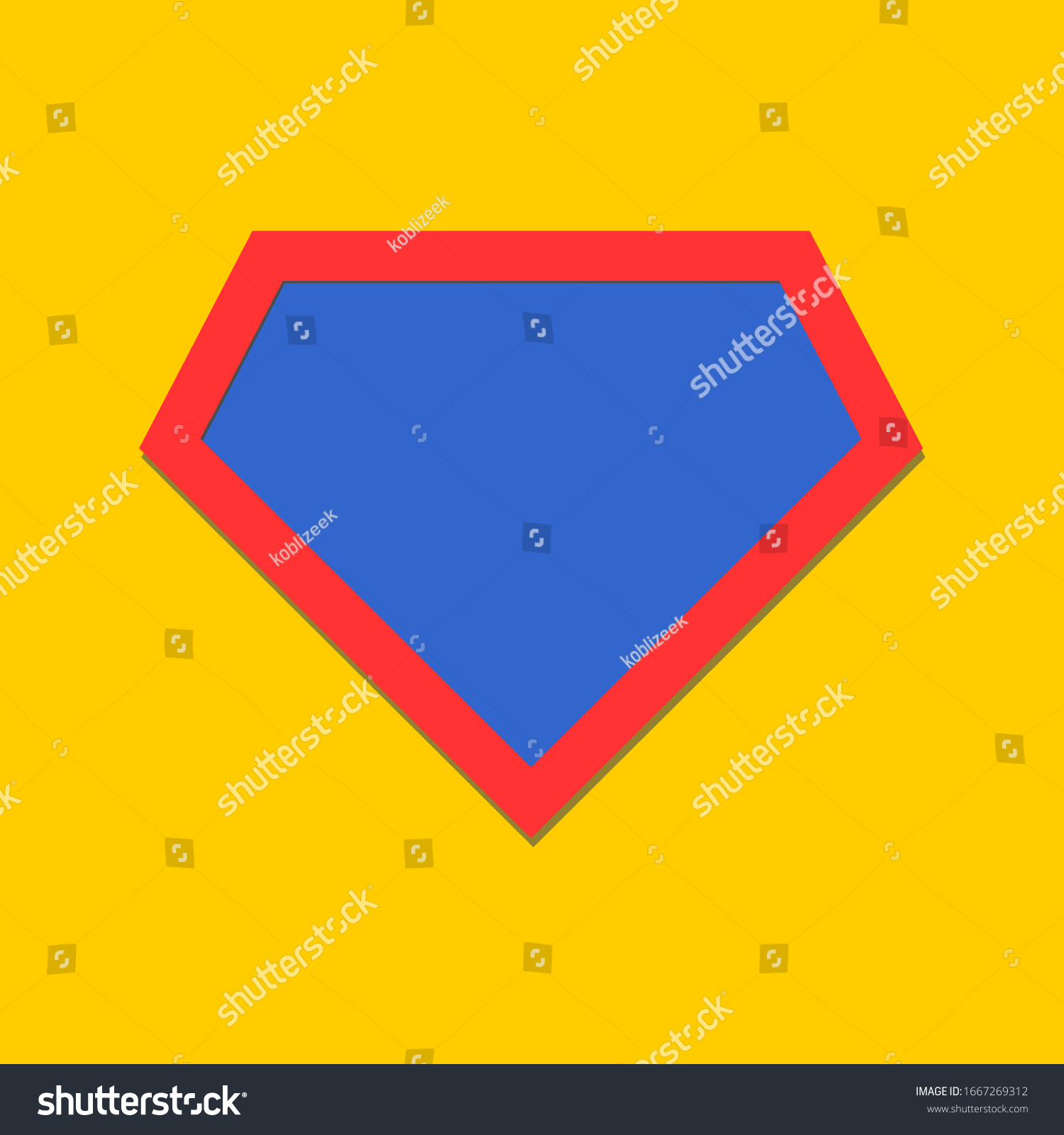 Comic Hero Icon Symbol Shield Isolated Stock Vector (Royalty Free ...
