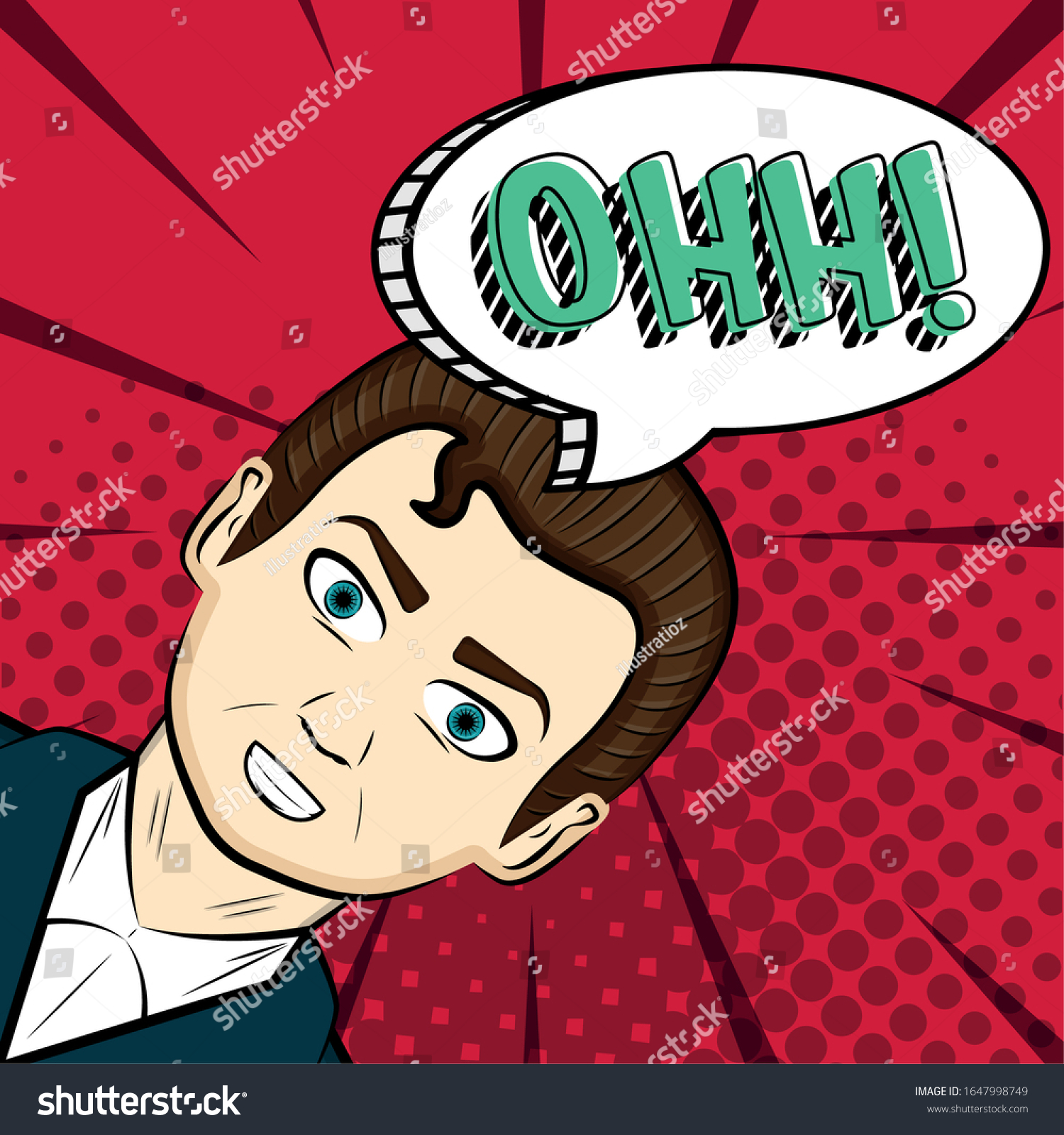 Comic Man Comic Expression Pop Art Stock Vector (Royalty Free) 1647998749