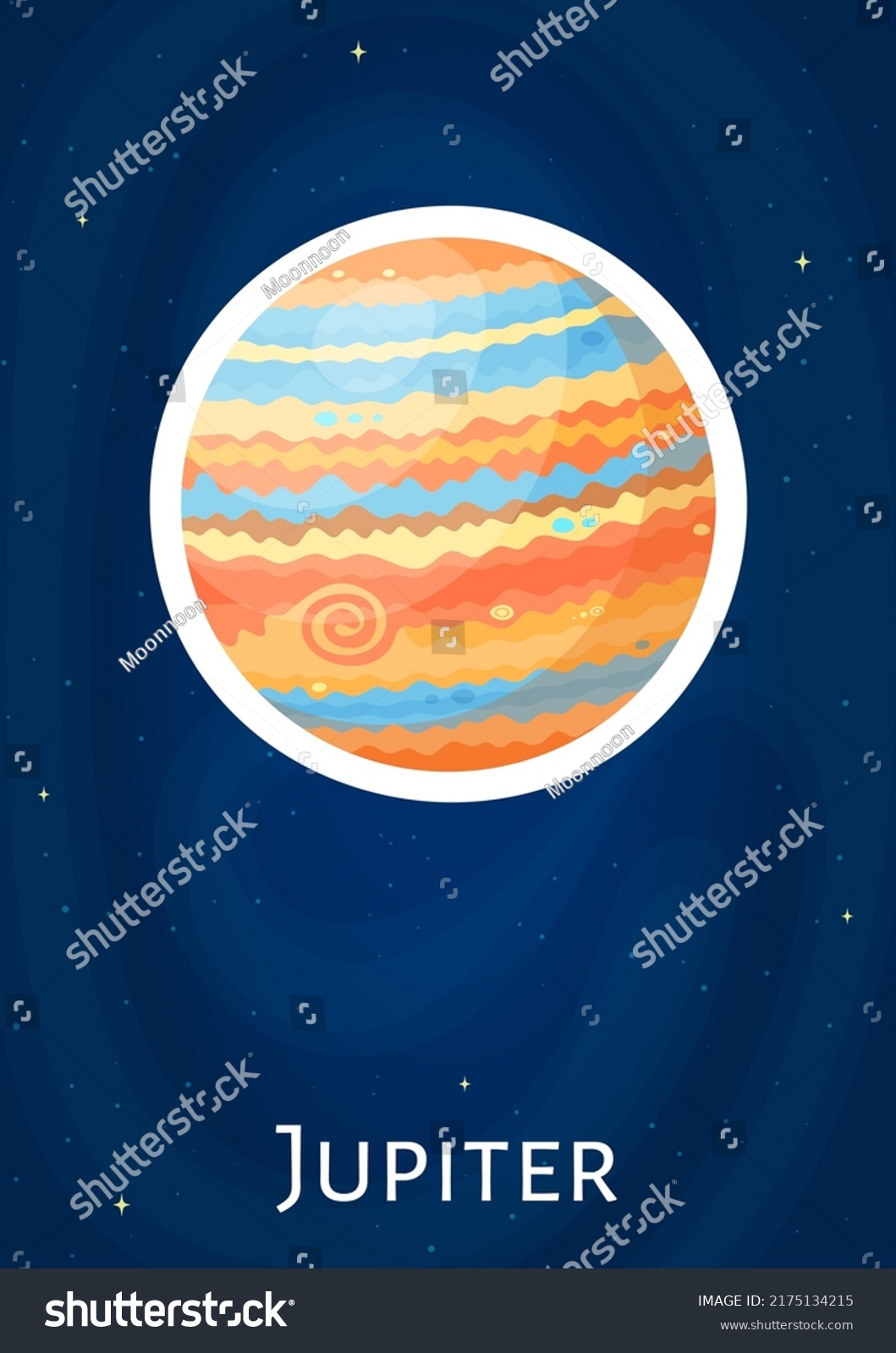 Comic Round Solar System Planet Jupiter Stock Vector (Royalty Free ...