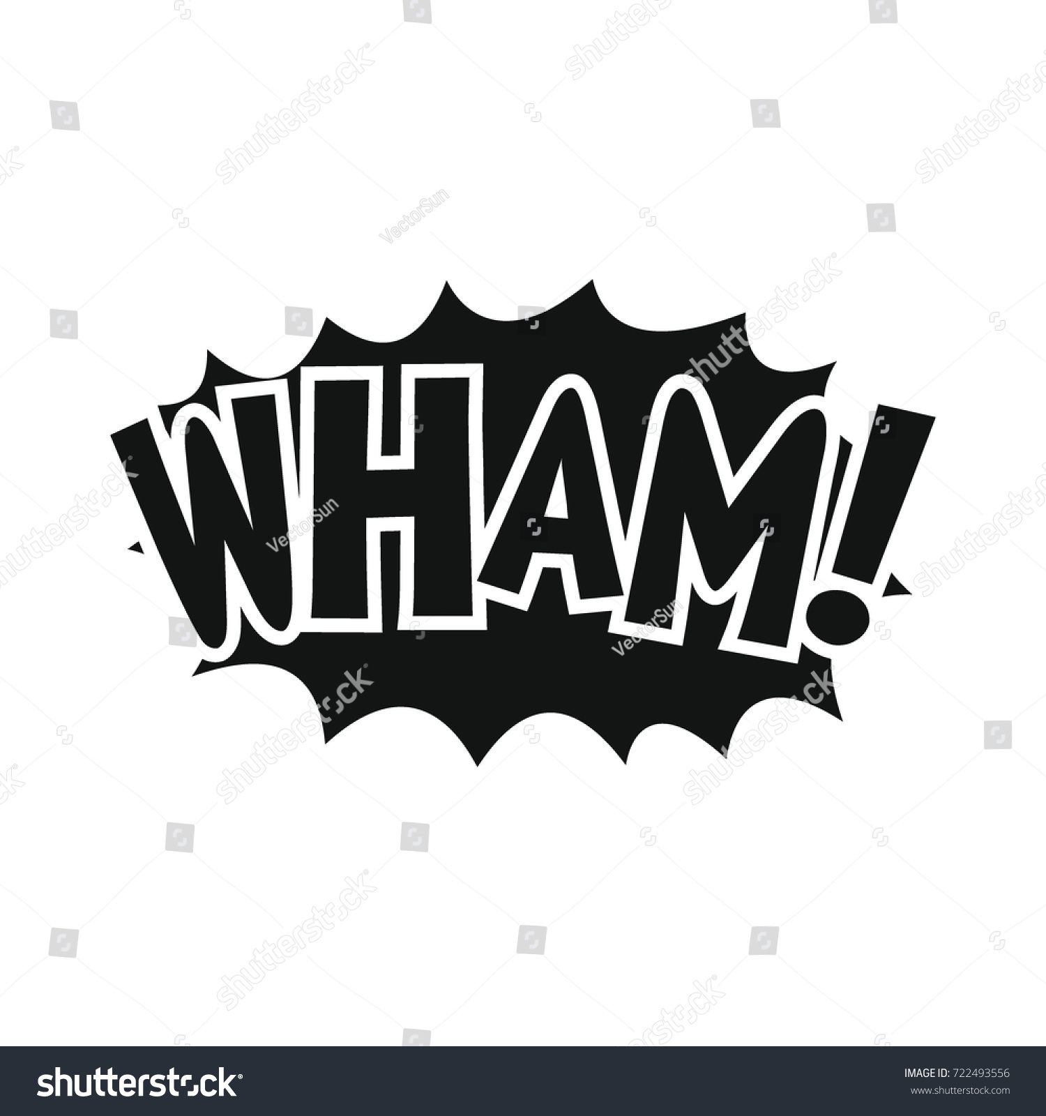 Comic Speech Bubble Expression Text Wham Stock Vector (Royalty Free ...