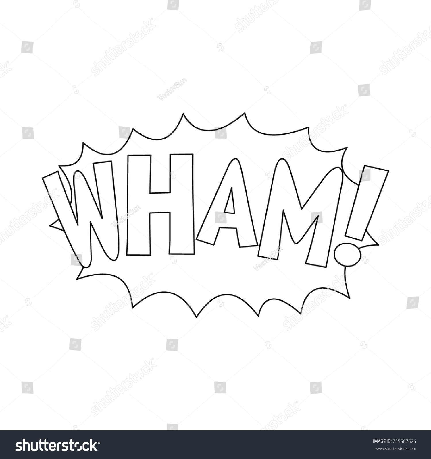 Comic Speech Bubble Expression Text Wham Stock Vector (Royalty Free ...