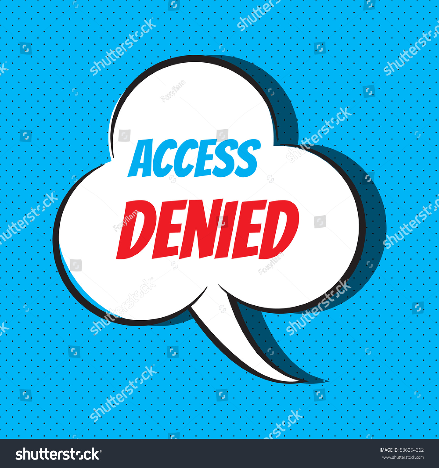 Comic Speech Bubble Phrase Access Denied: เวกเตอร์สต็อก (ปลอดค่า ...