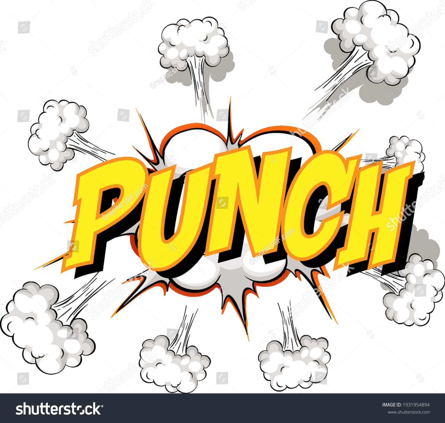 Comic Speech Bubble Punch Text Illustration Stock Vector (Royalty Free ...