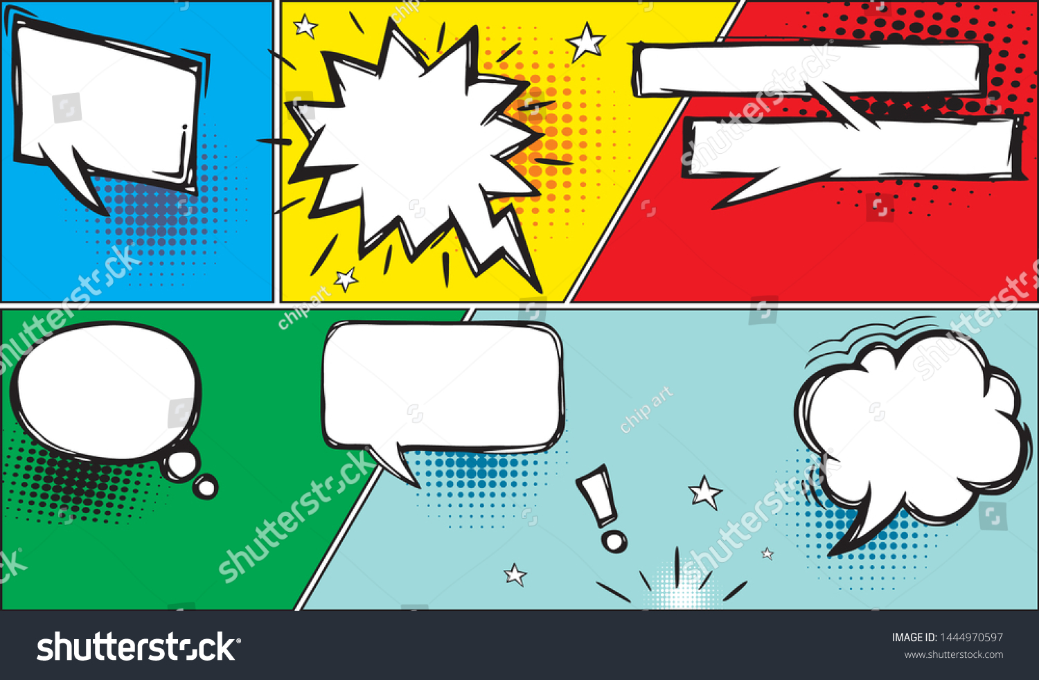 Comic Speech Bubbles Comic Strip Background Stock Vector (Royalty Free ...