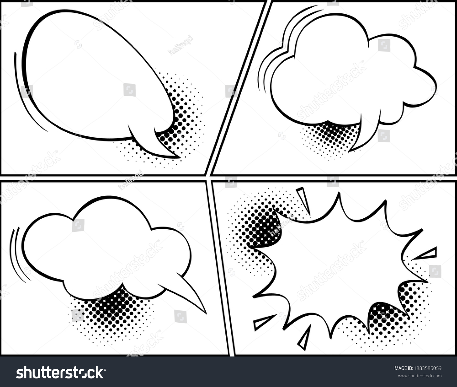 Comic Speech Bubbles Comic Strip Vector Stock Vector (Royalty Free ...