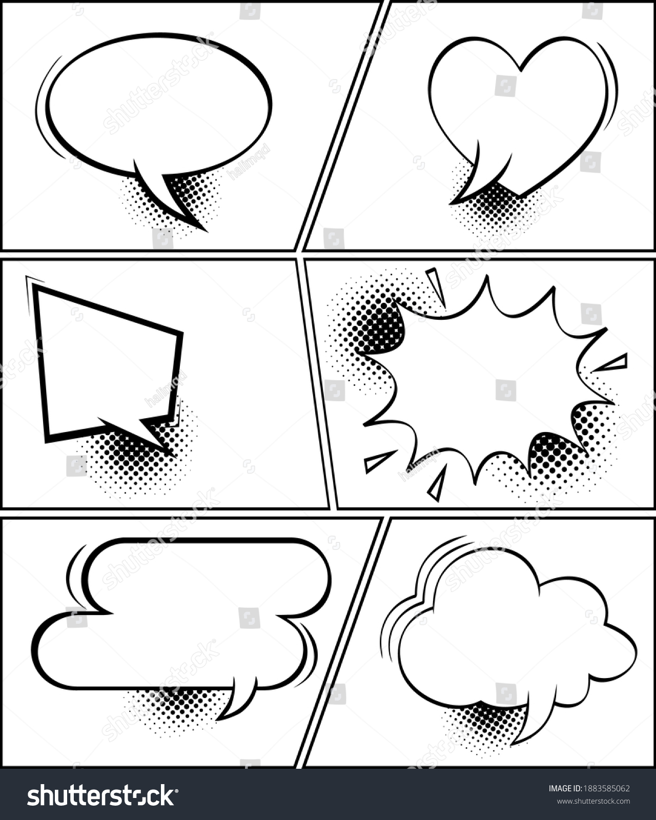 Comic Speech Bubbles Comic Strip Vector Stock Vector (Royalty Free ...