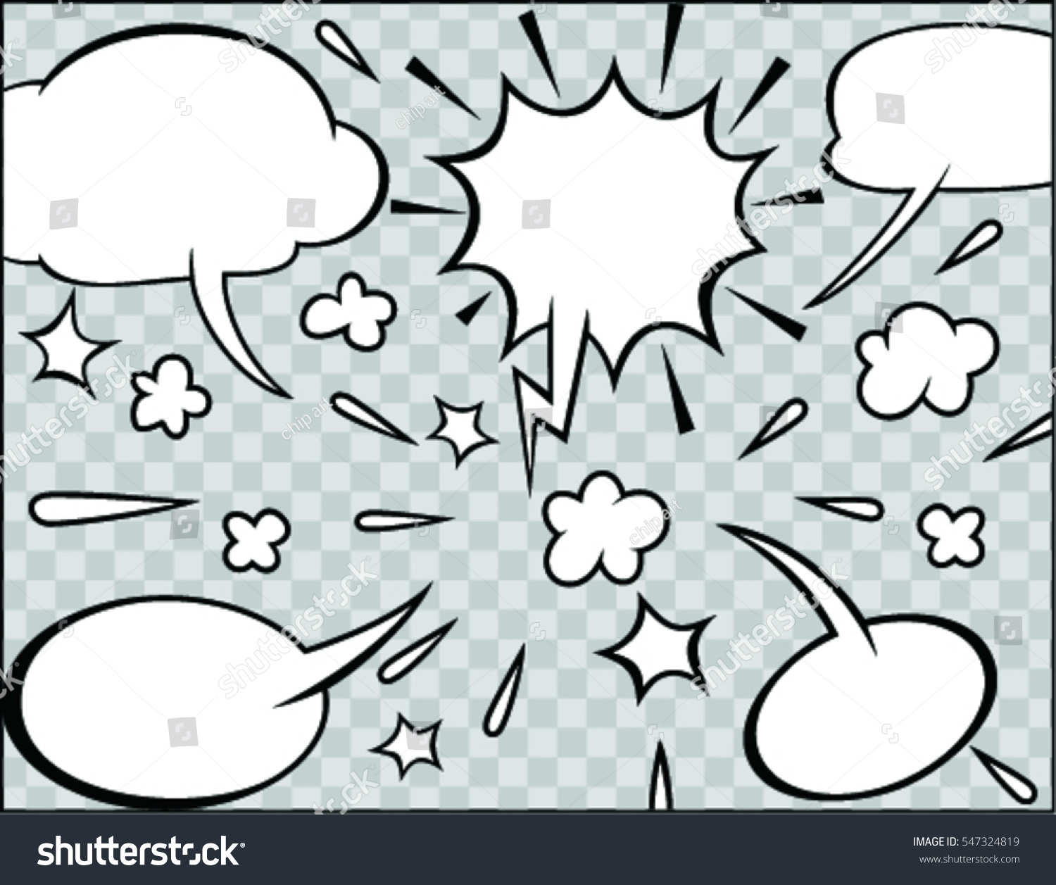Comic Speech Bubbles Retro Style Set Stock Vector (Royalty Free) 547324819