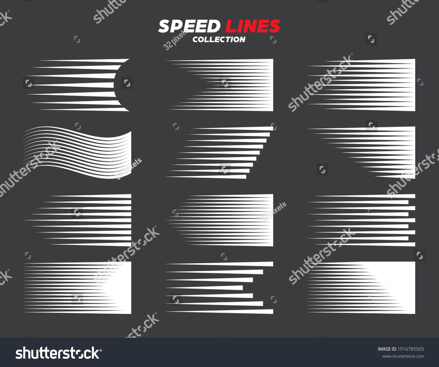 Comic Speed Motion Lines Collection Vector: Vector có sẵn (miễn phí bản ...