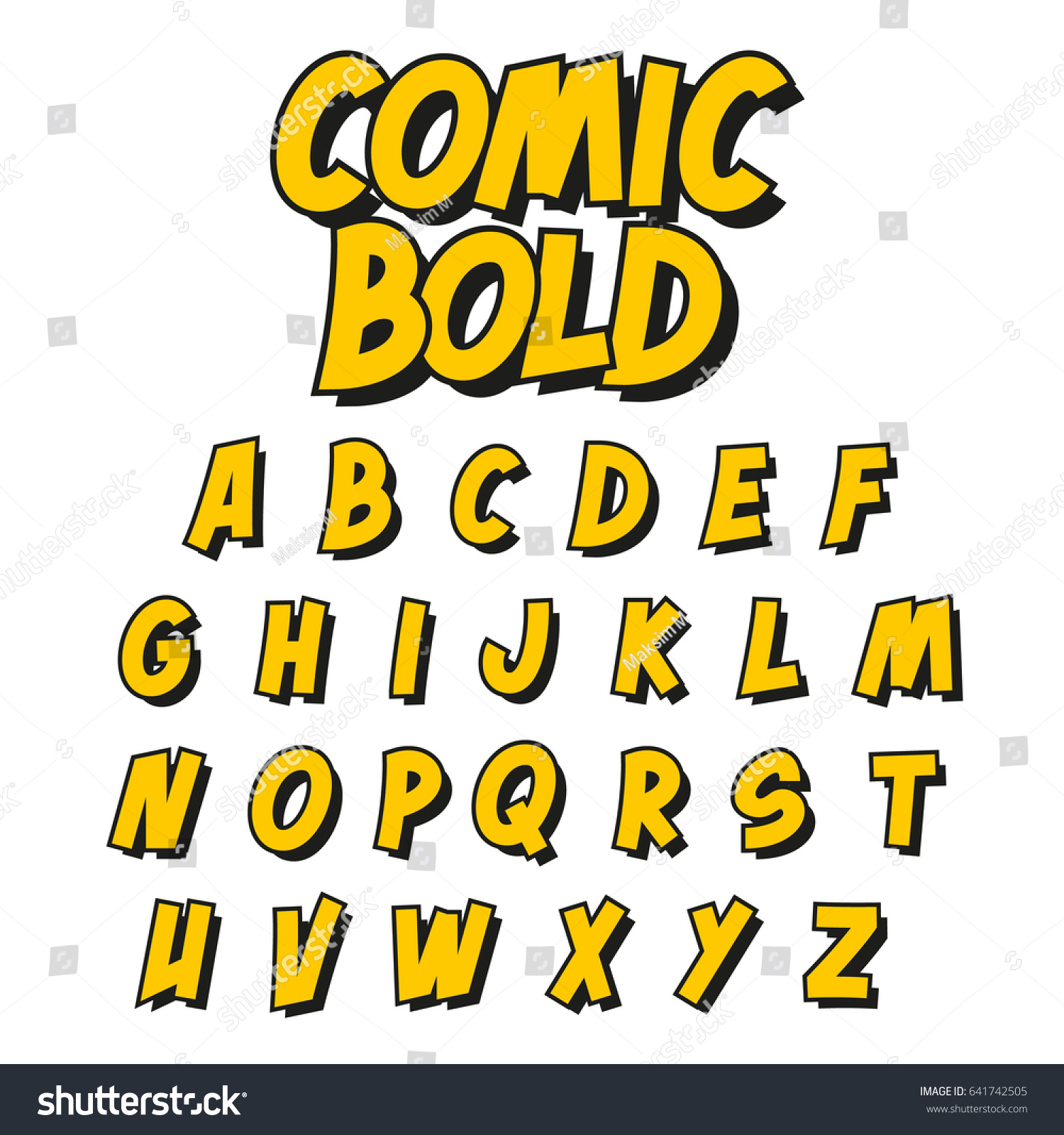 Comic Style Font Vector Alphabet Stock Vector Royalty Free 641742505
