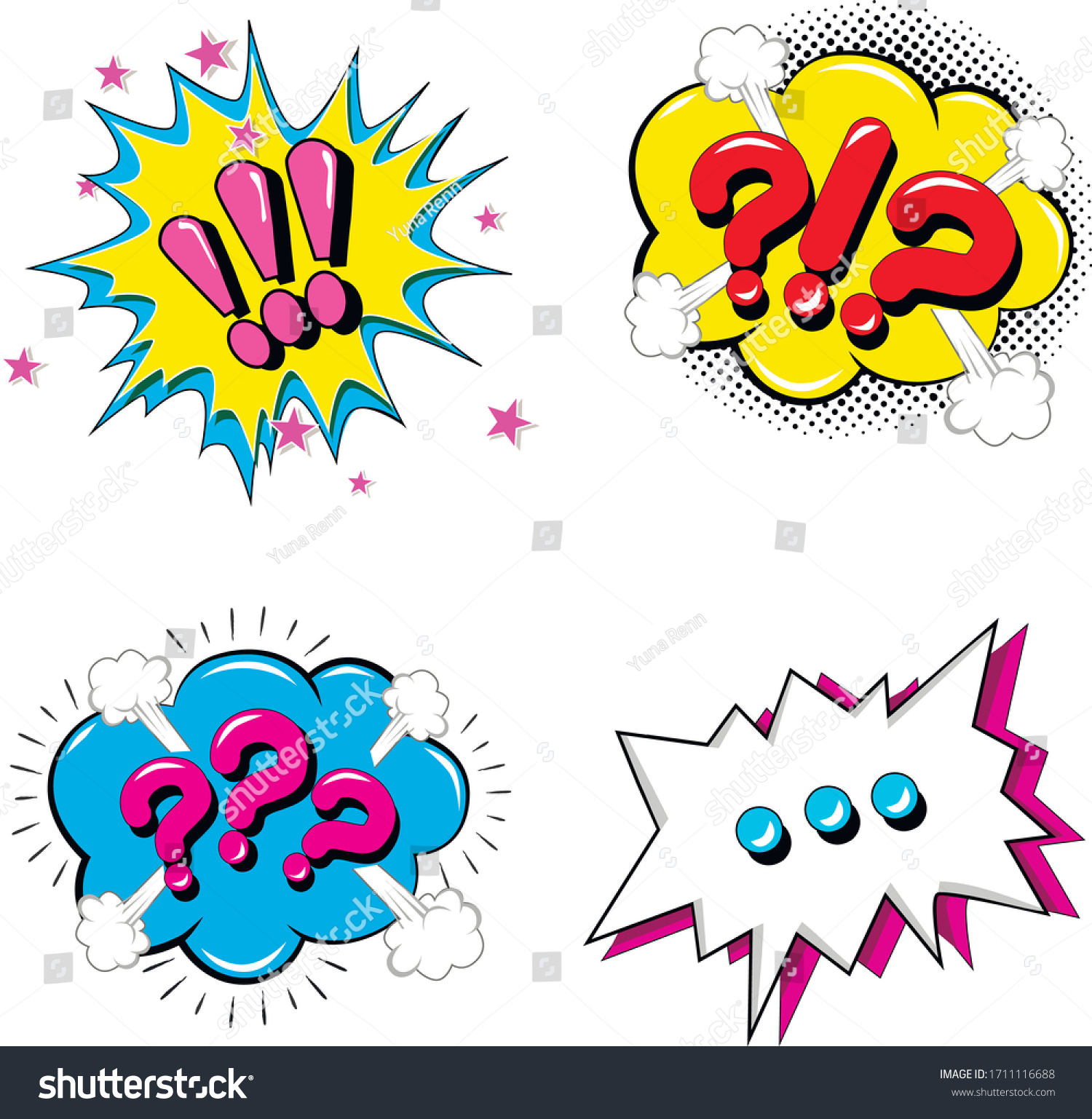Comic Style Vector Illustration Question Marks Stock Vector (Royalty ...