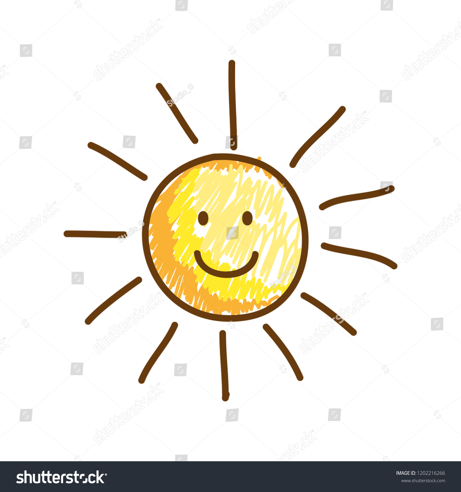 Comic Sun Sun Drawing Stock Vector (Royalty Free) 1202216266