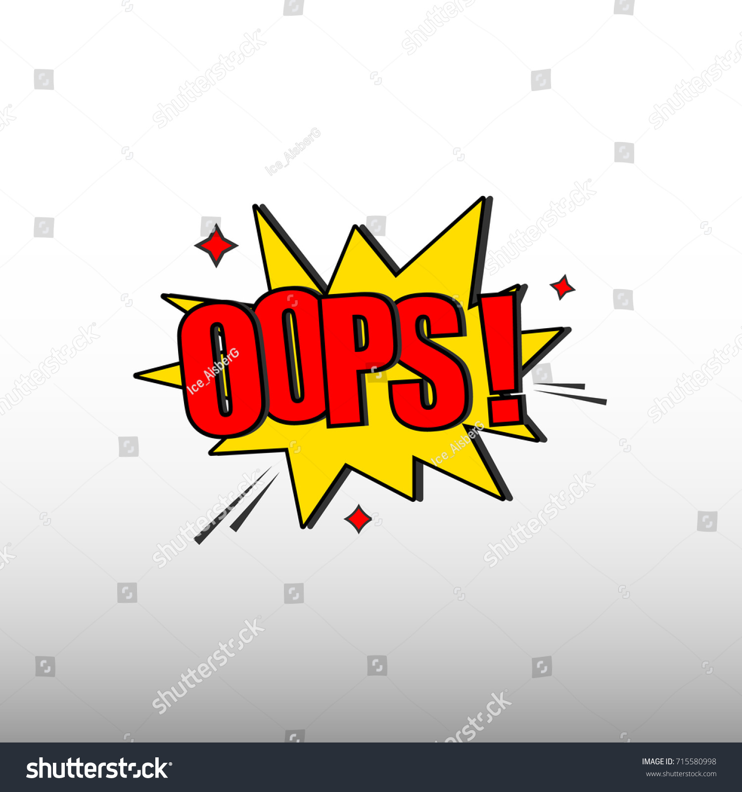 Comic Text Pop Art Oops Label: vector de stock (libre de regalías ...