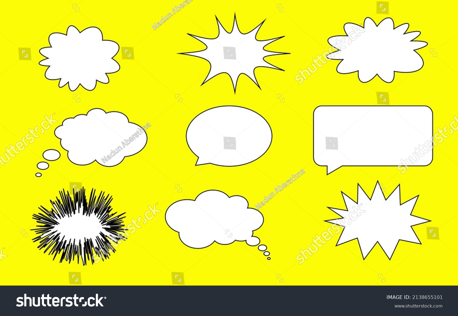 Comic Toon Speech Bubbles Yellow Backgroundsimple Stock Vector (Royalty ...